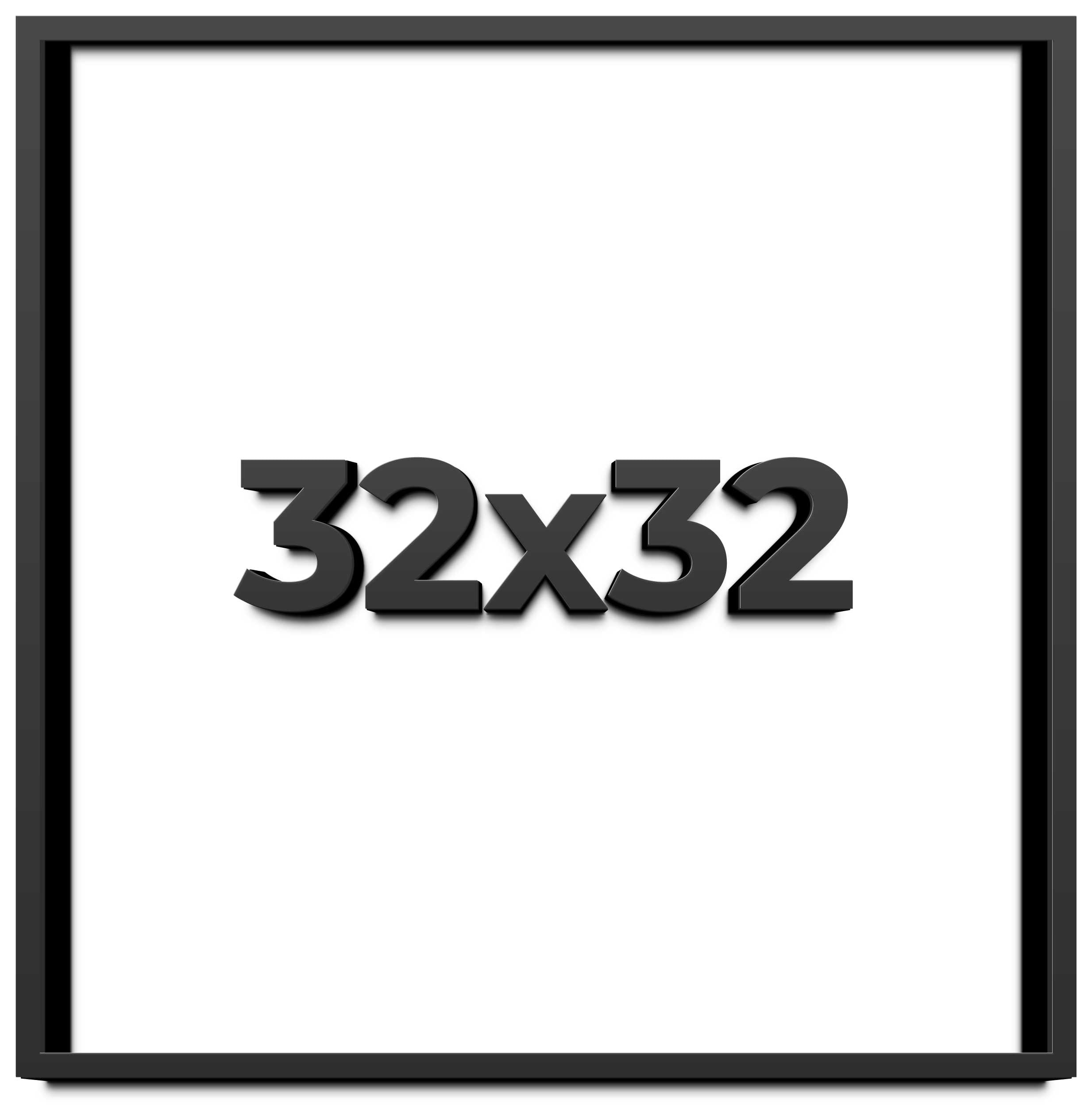 32x32 Shadow Box Frame Black | 2 Inches Deep Real Wood Contemporary ...