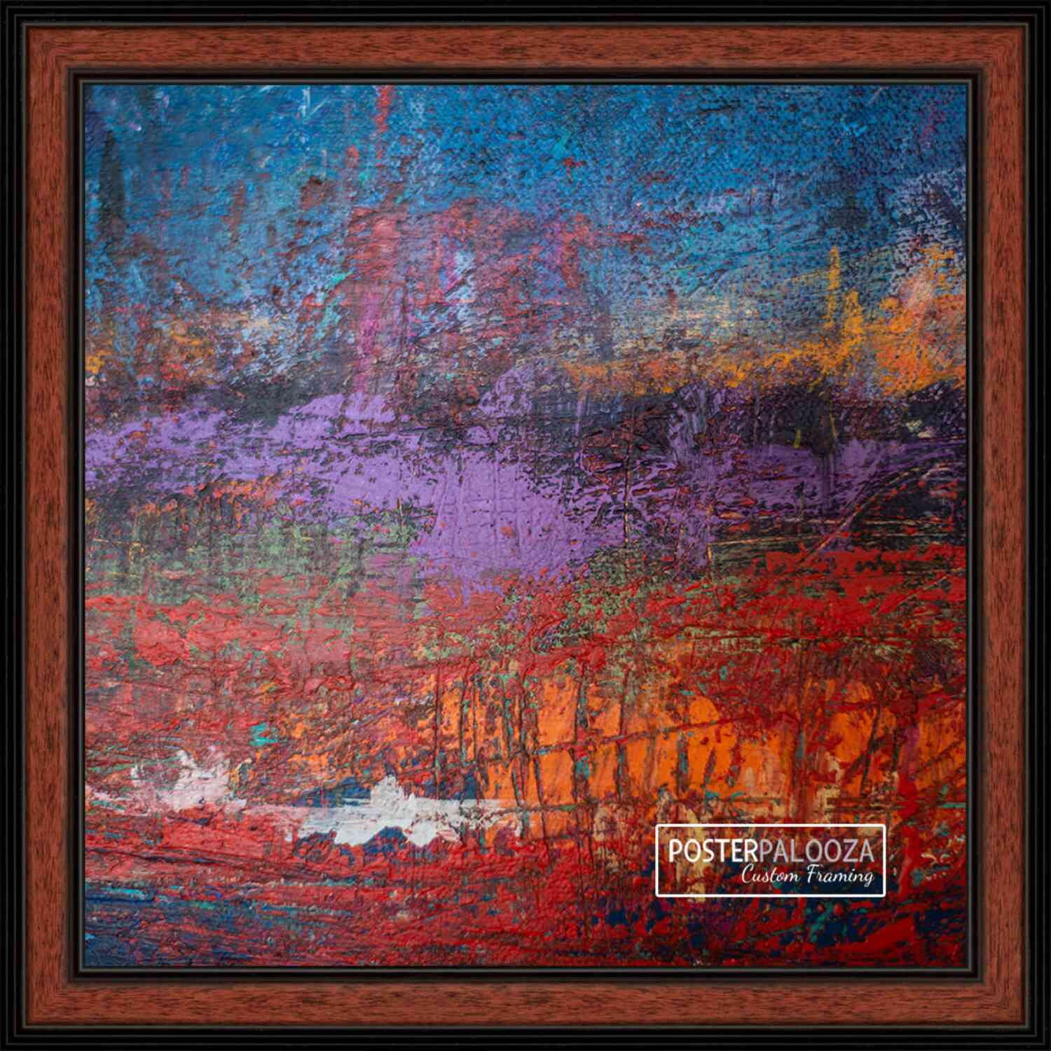 32x32 Simple Brown Picture Frame - UV Acrylic, Foam Board Backing ...