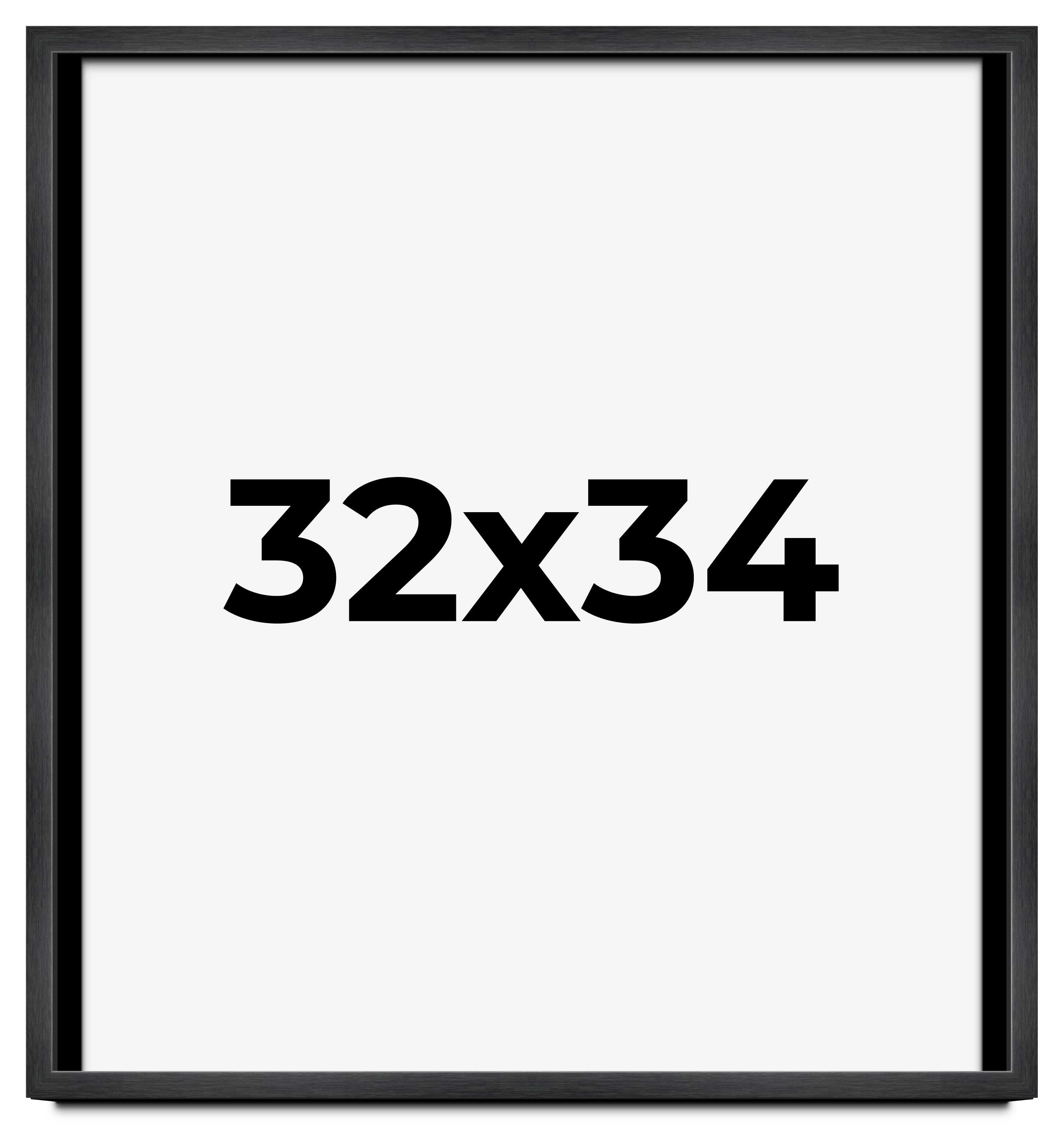 32x34 Frame Black Charcoal Grey Wood Textured Picture Frame | 0.75 Inch ...
