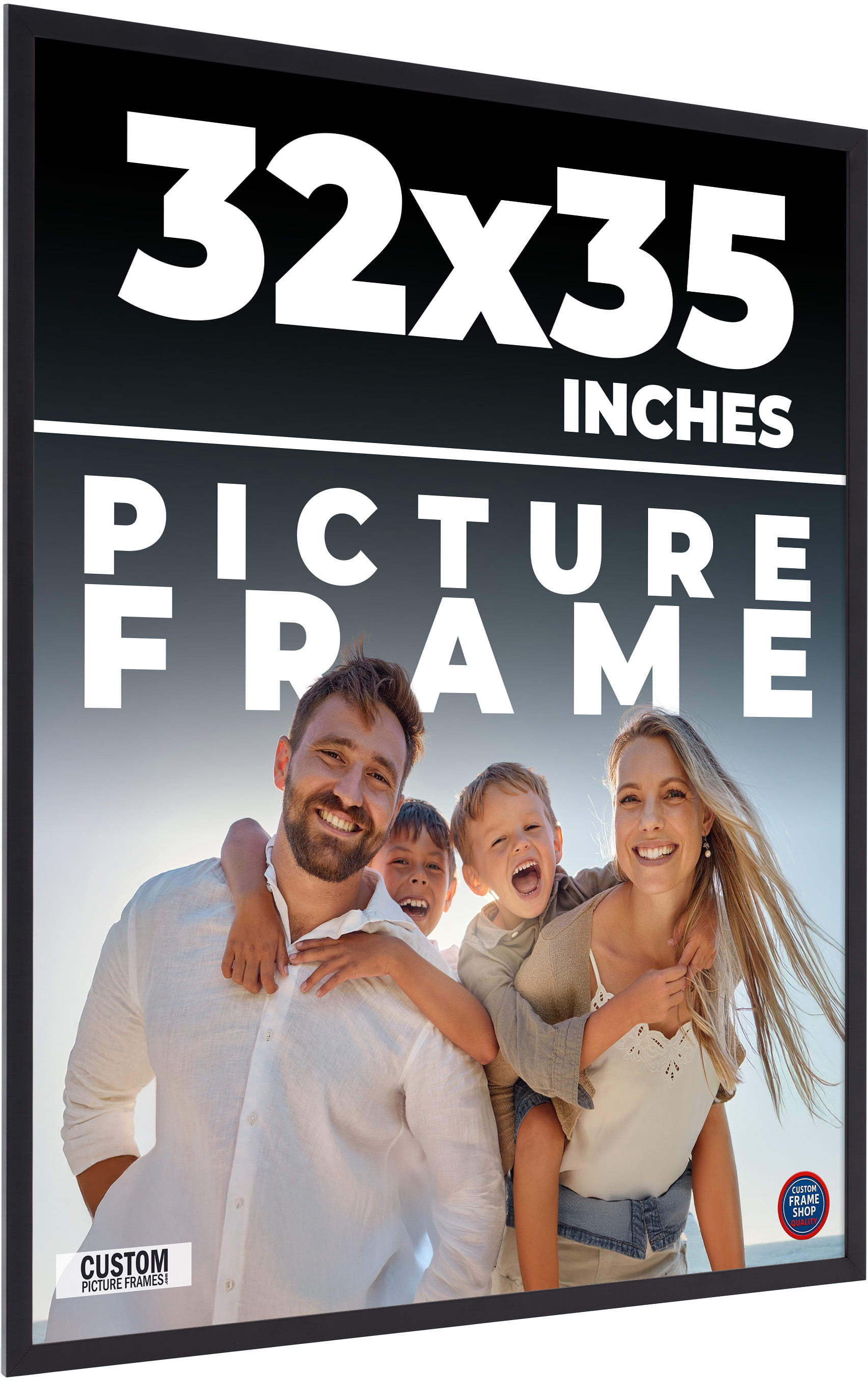 32x35 Frame Black Real Wood Picture Frame Width 0.75 inches | Interior ...
