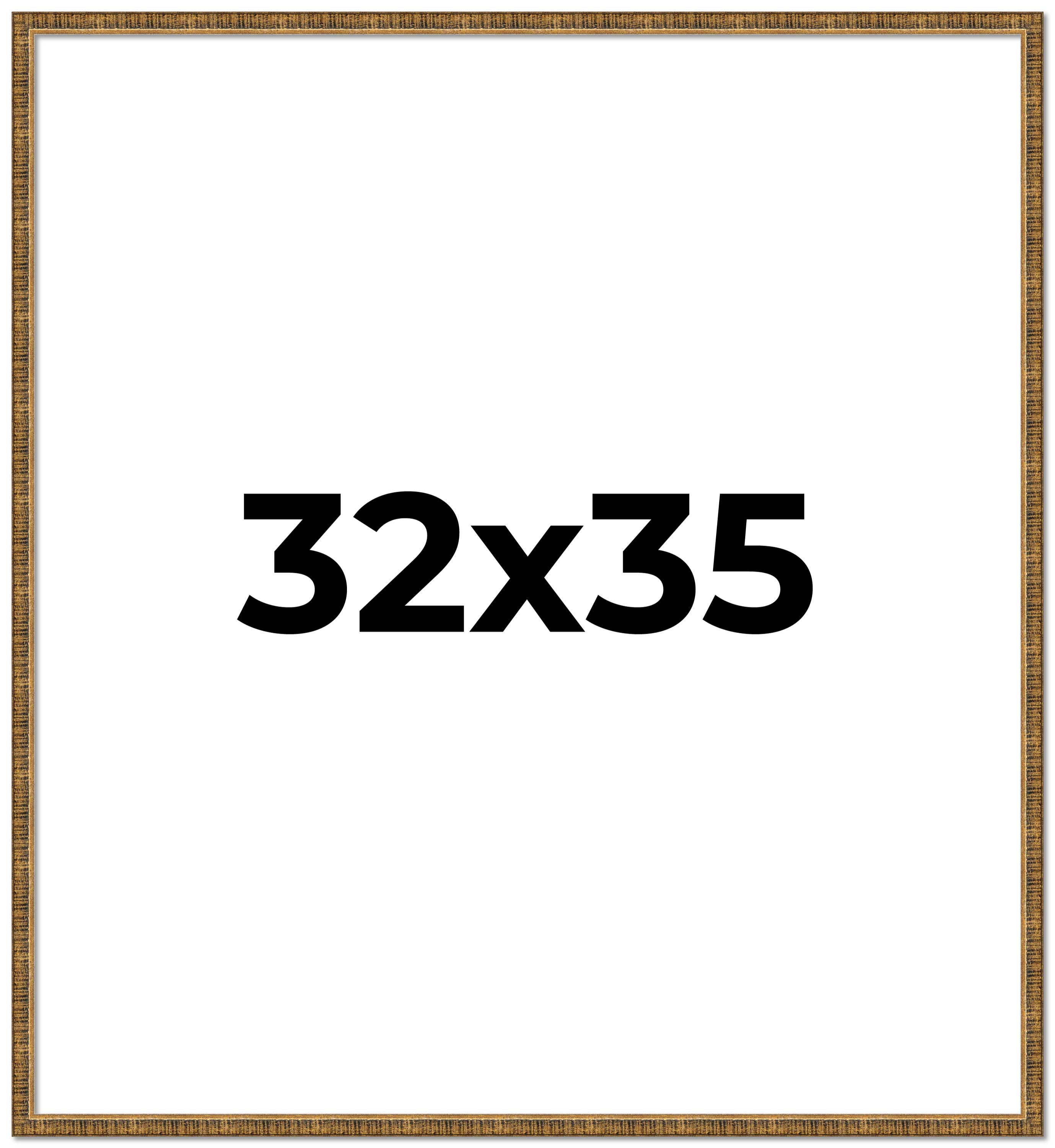 32x35 Frame Gold Kingsley Distressed Solid Wood Picture Frame Width 0. ...