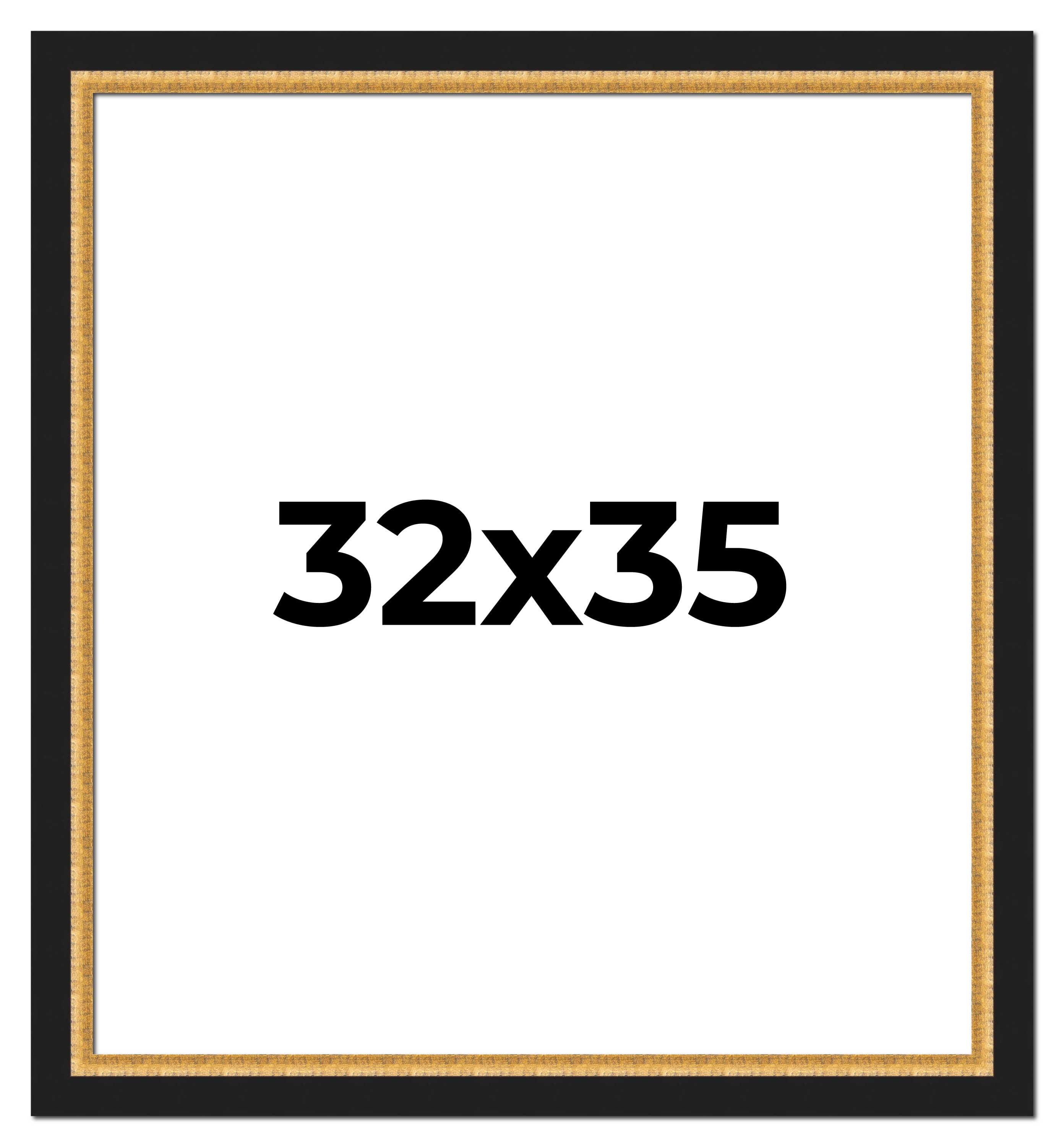 32x35 Frame Gold Real Wood Picture Frame Width 2.25 Inches | Interior ...