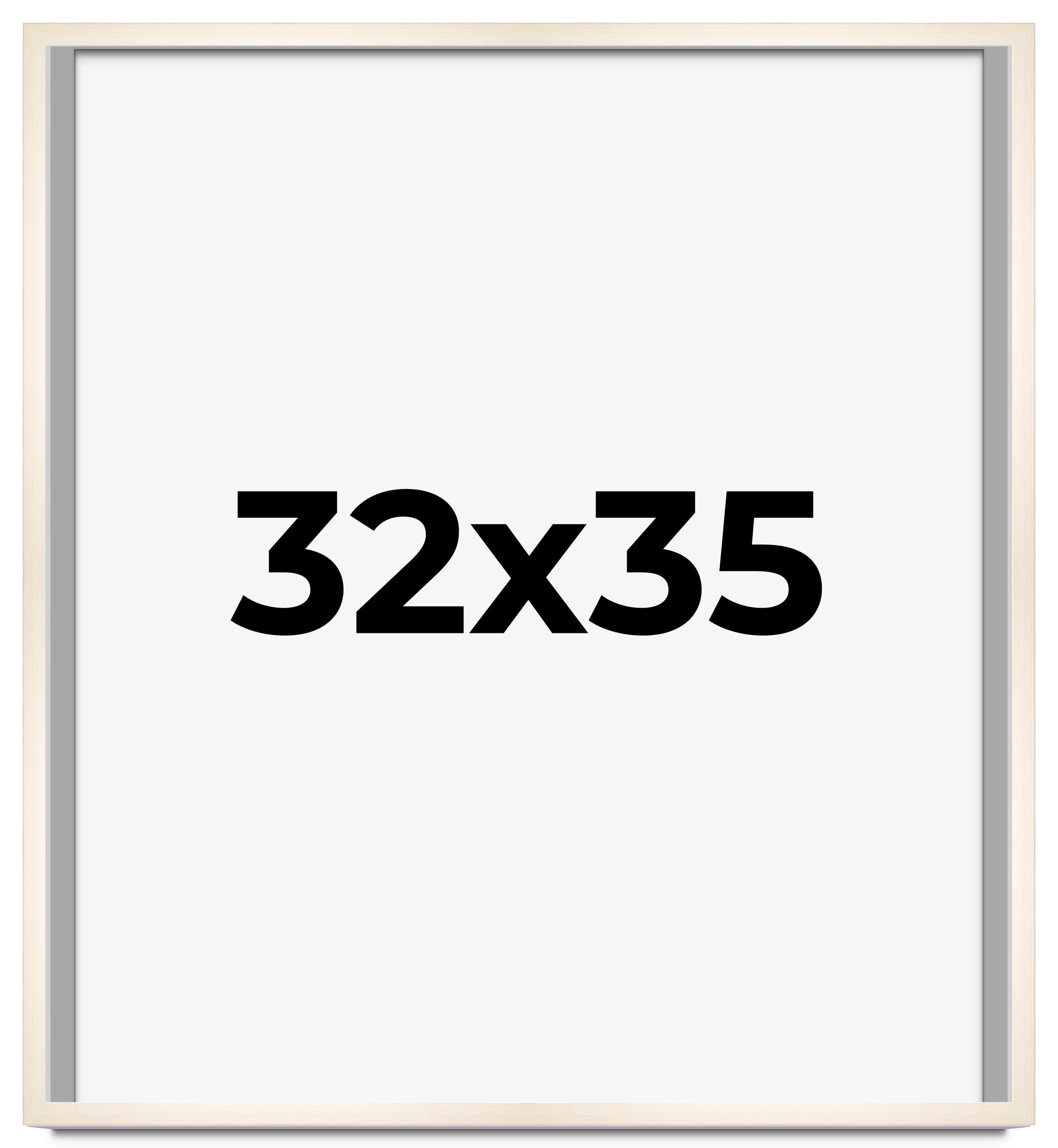 32x35 Frame White Wash Solid Wood Picture Frame | 0.75 Inch Moulding ...
