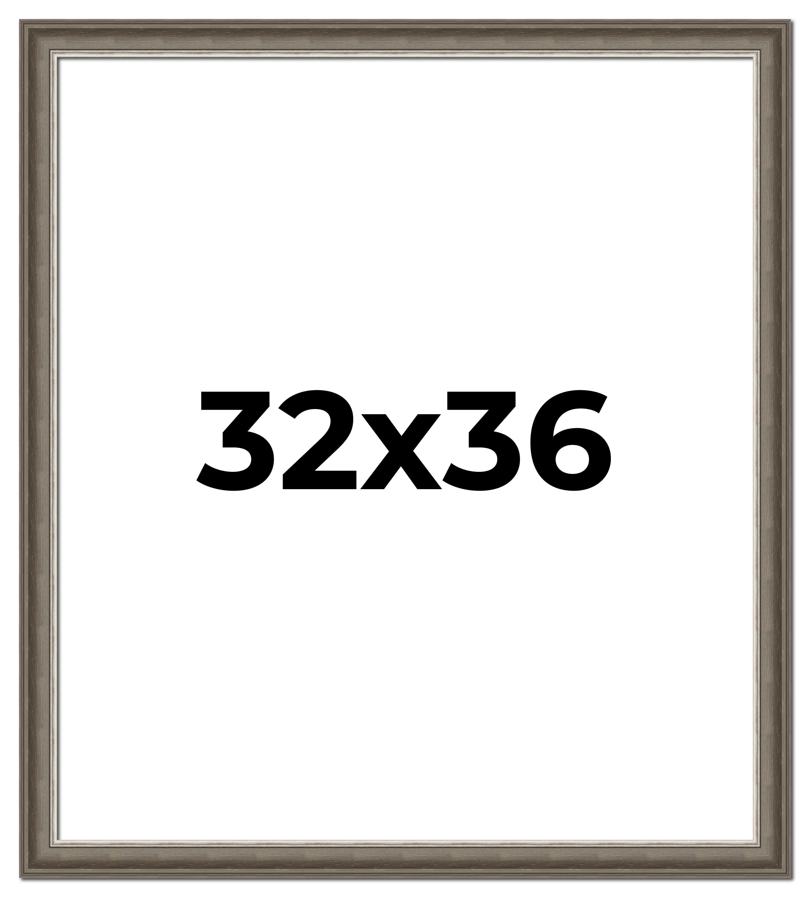 32x36 Frame Brown Solid Wood Picture Frame | 1.75 Inch Moulding Width ...