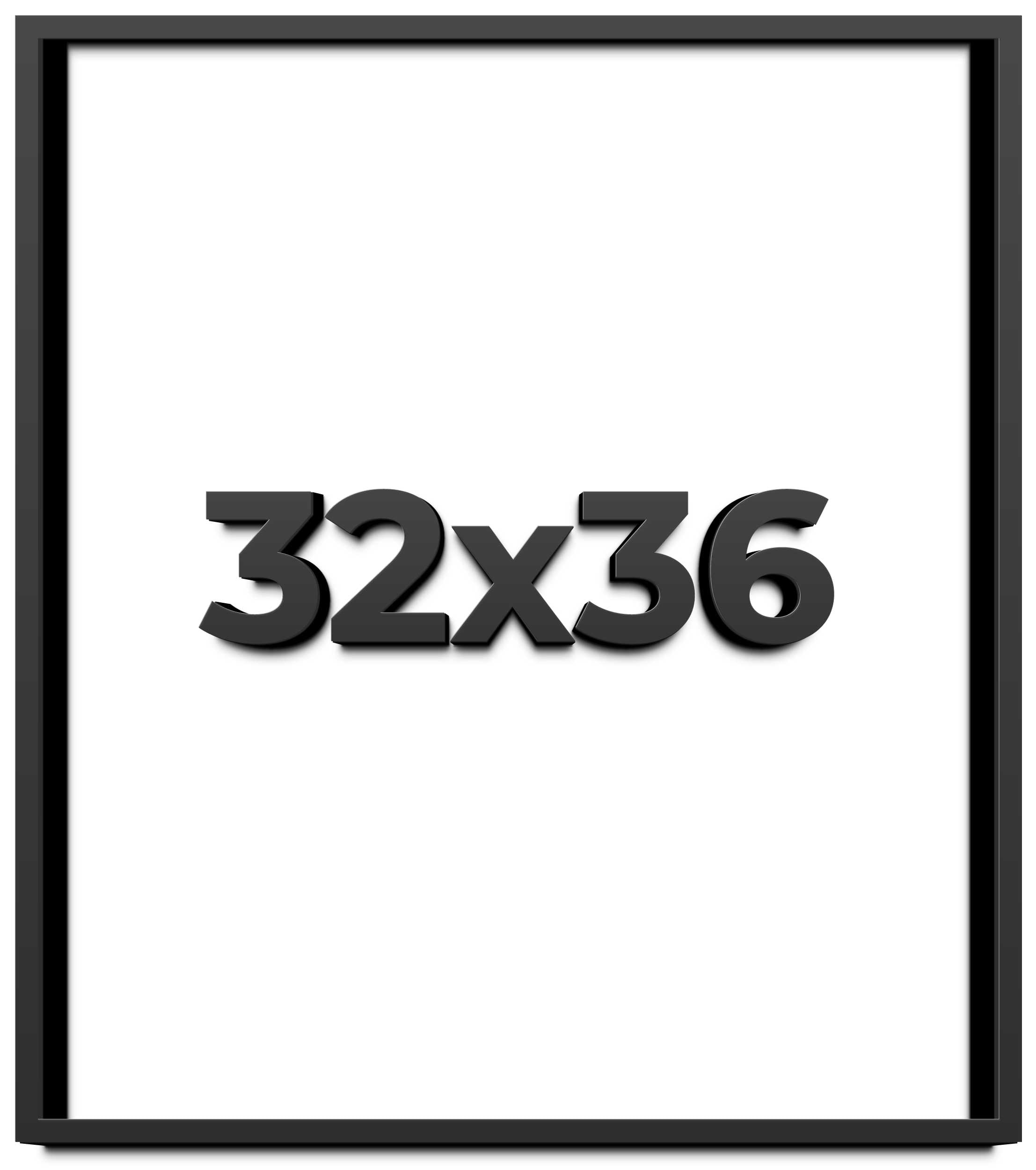 32x36 Shadow Box Frame Black | 1 inches Deep Real Wood Contemporary ...