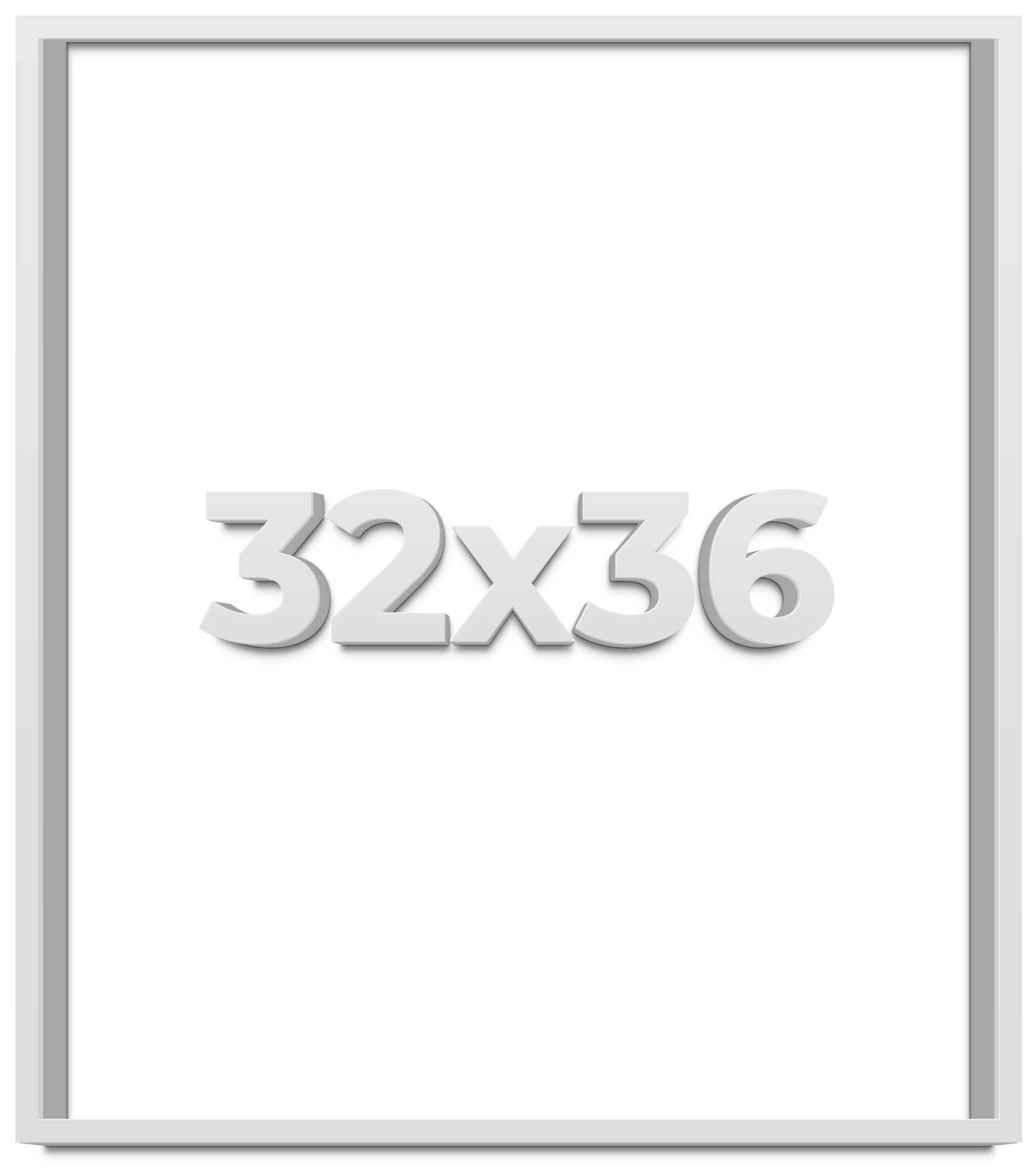 32x36 Shadow Box Frame White | 2 Inches Deep Real Wood Contemporary ...