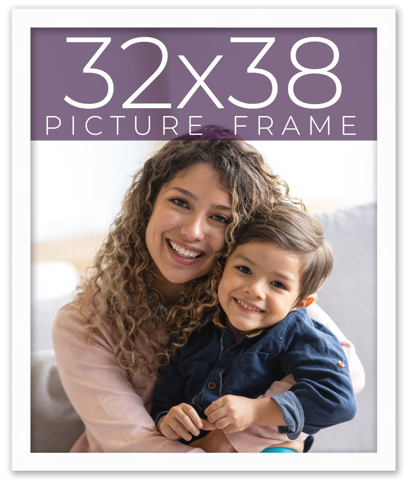32x38 Frame White Real Wood Picture Frame Width 0.75 inches | Interior ...
