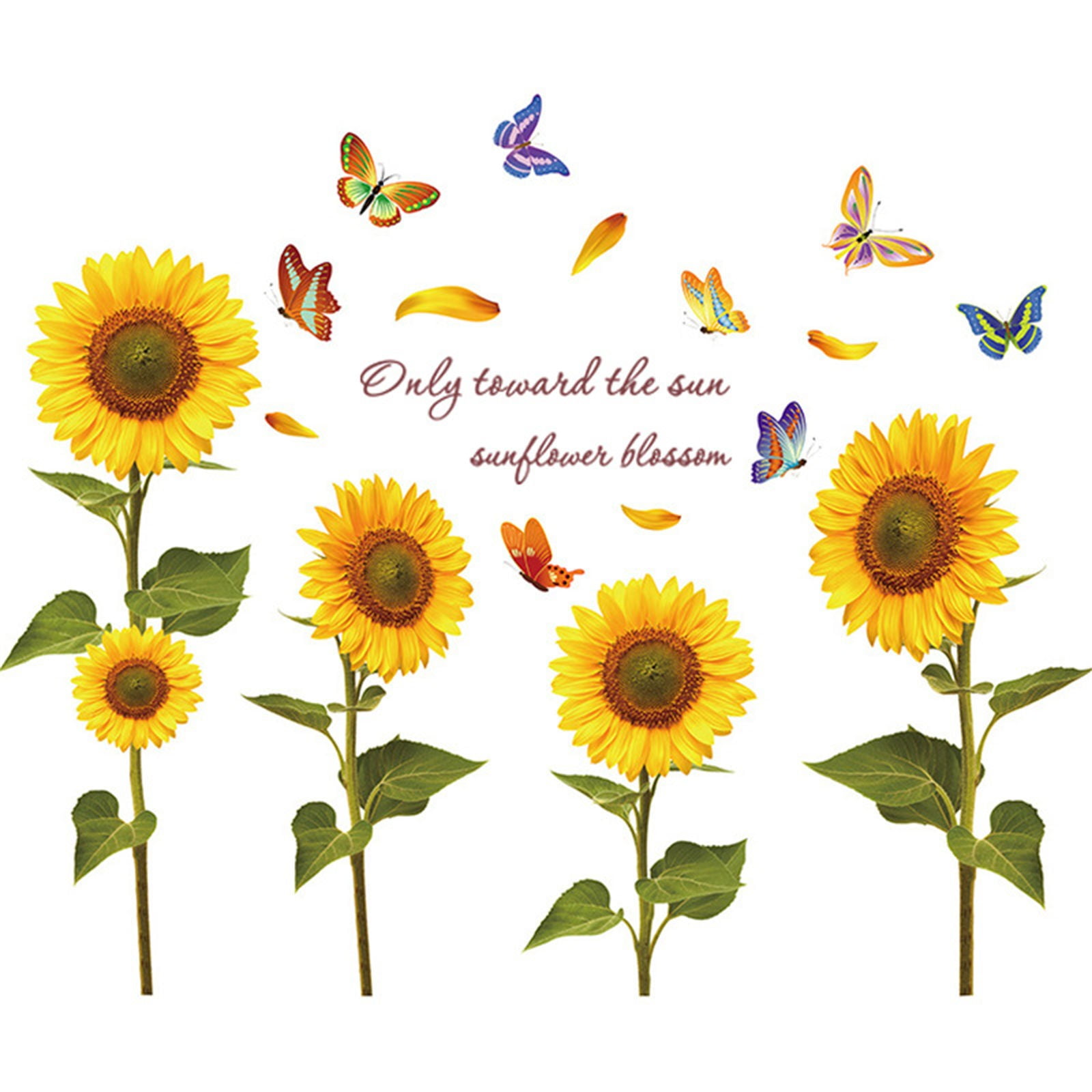 32x39" Sunflower Wall Decals 2 Pack Wall Decals Removable DIY Home ...