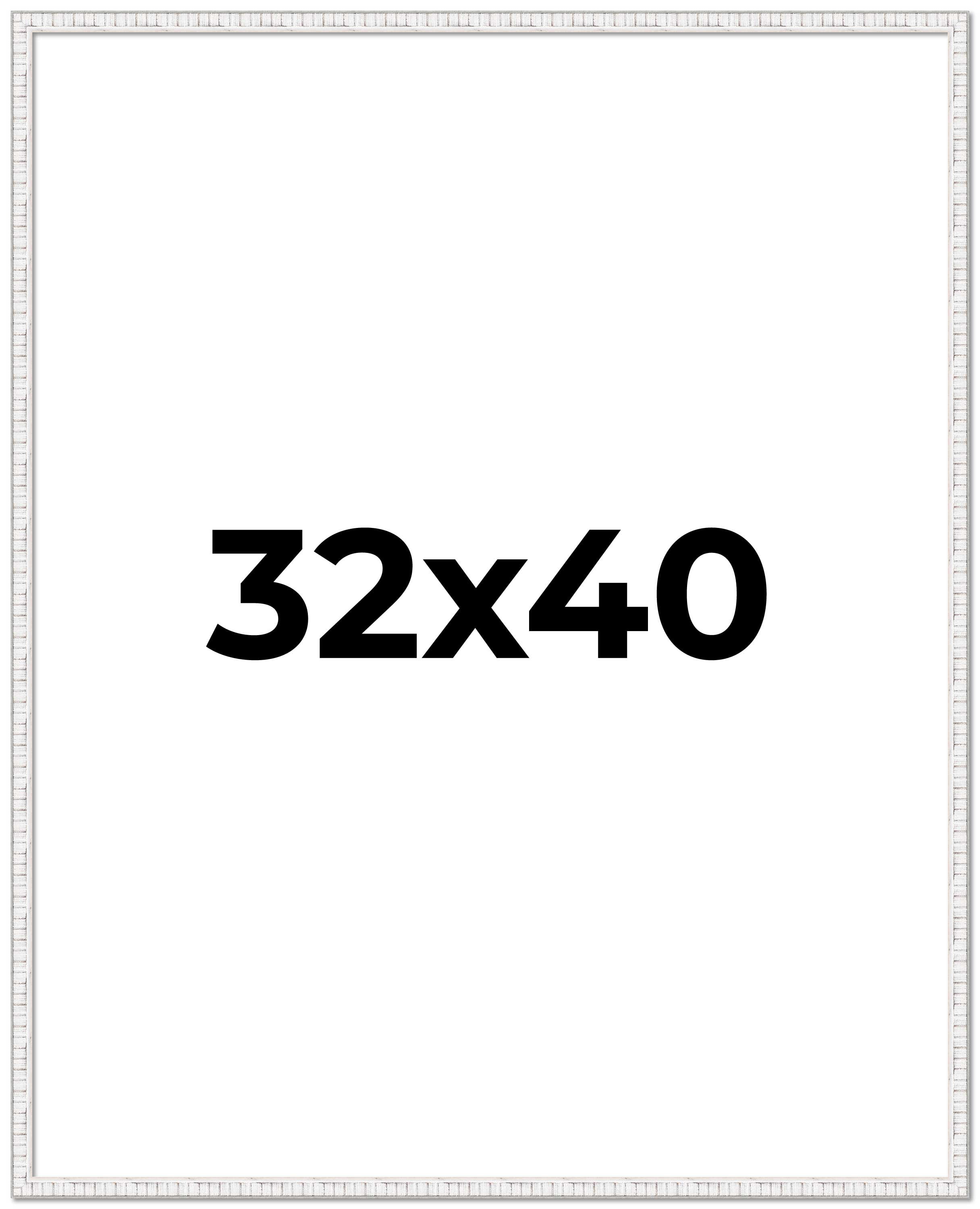 32x40 Frame White Scuffed Rustic Solid Wood Picture Frame | 0.75 Inch ...