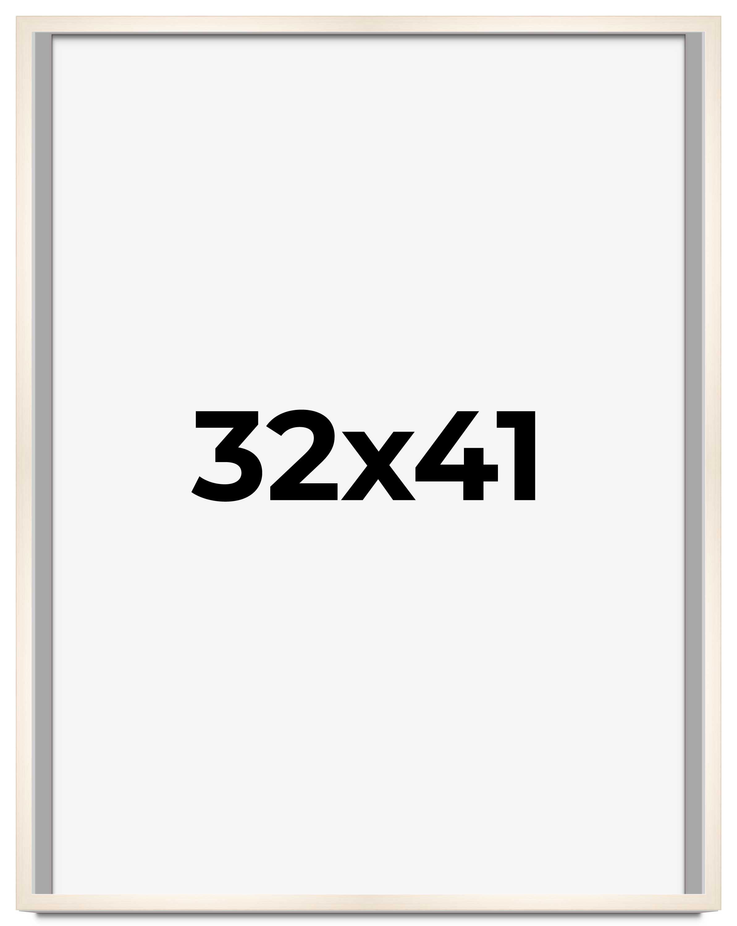 32x41 Frame White Wash Solid Wood Picture Frame | 0.8125 Inch Moulding ...