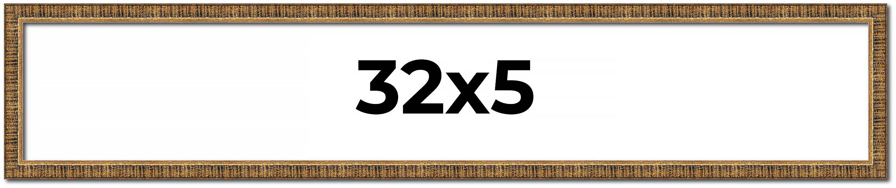 32x5 Frame Gold Solid Wood Picture Frame - Complete Modern Photo Frame ...