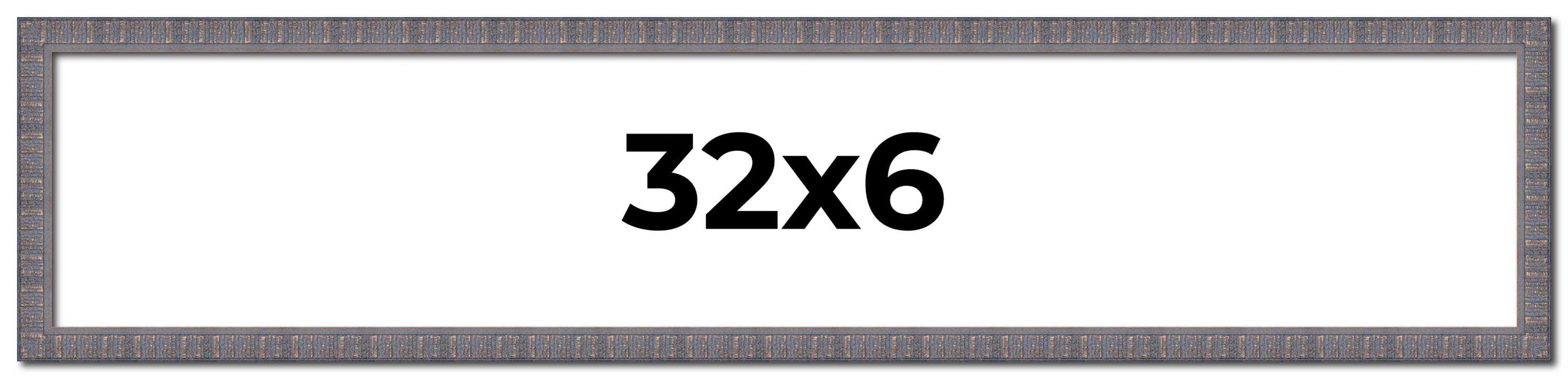 32x6 Frame Slate Blue Distressed Rustic Solid Wood Picture Frame | 0.75 ...