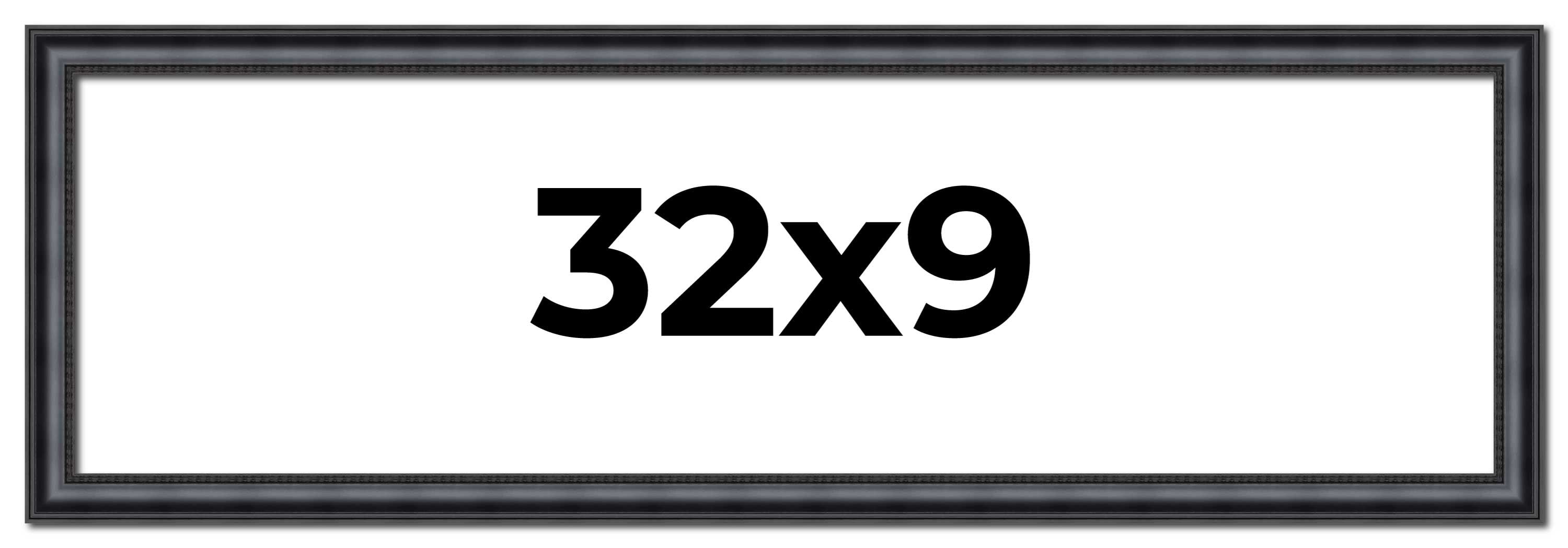 32x9 Frame Black Real Wood Picture Frame Width 1.25 inches | Interior ...
