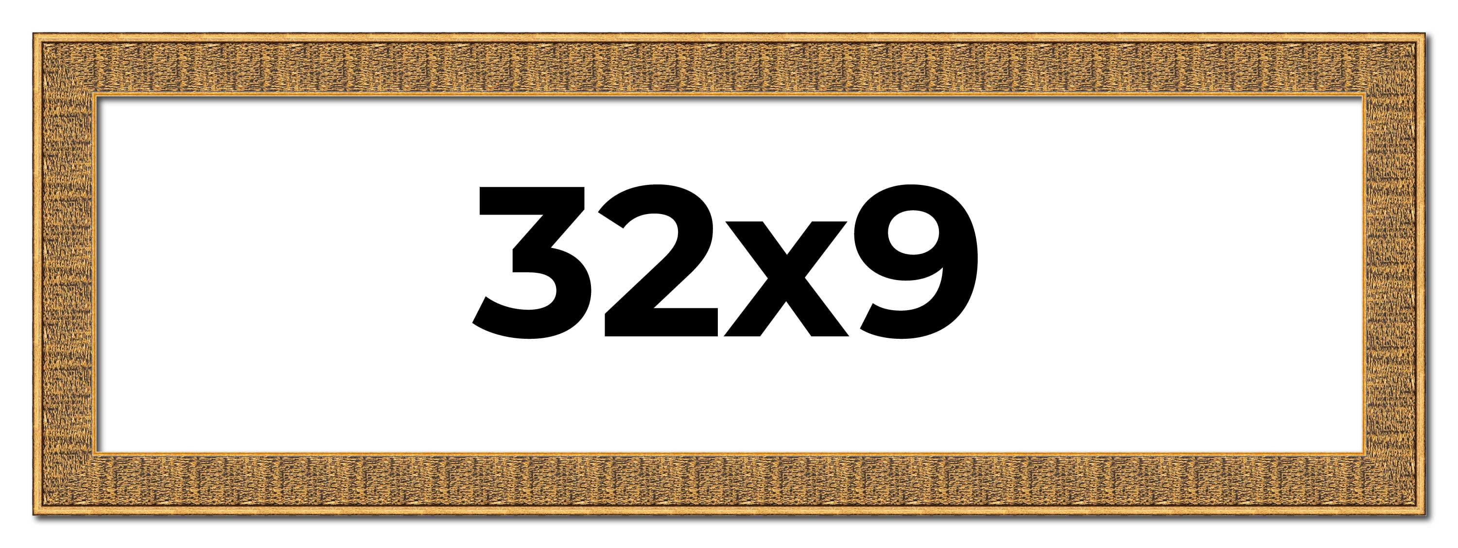 32x9 Frame Black and Gold Distressed Solid Wood Sonoma Picture Frame ...