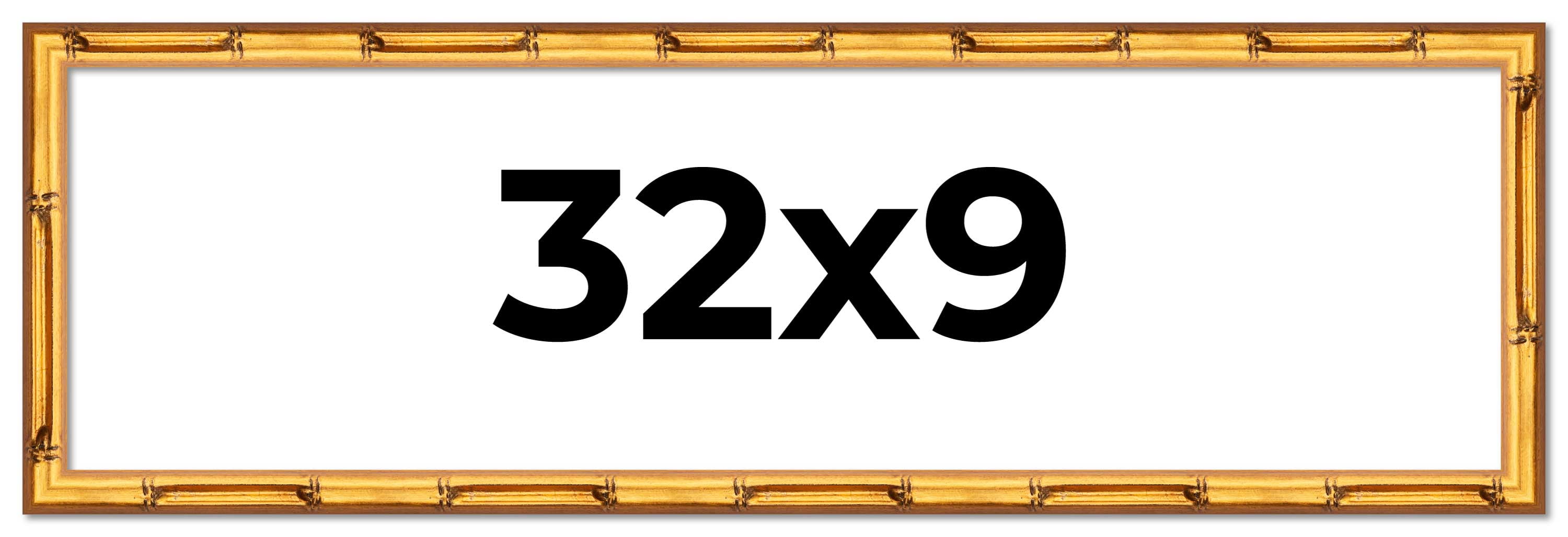 32x9 Frame Gold Bamboo Picture Frame - Complete Modern Photo Frame ...