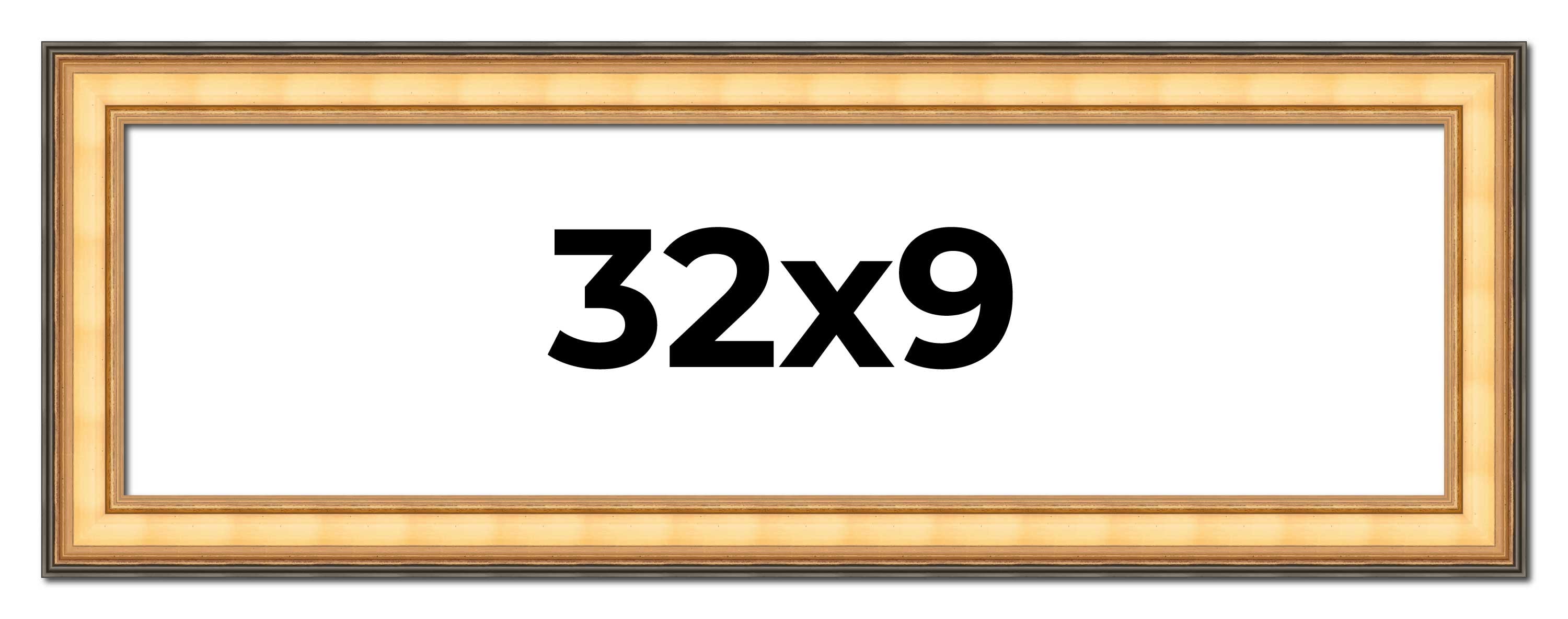 32x9 Frame Gold Plein Aire Solid Wood Picture Frame Width 2 Inches ...