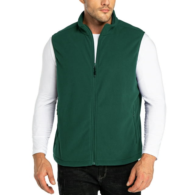 33,000ft Men's Fleece Vest, Lightweight Warm Zip Up Polar Vests ...
