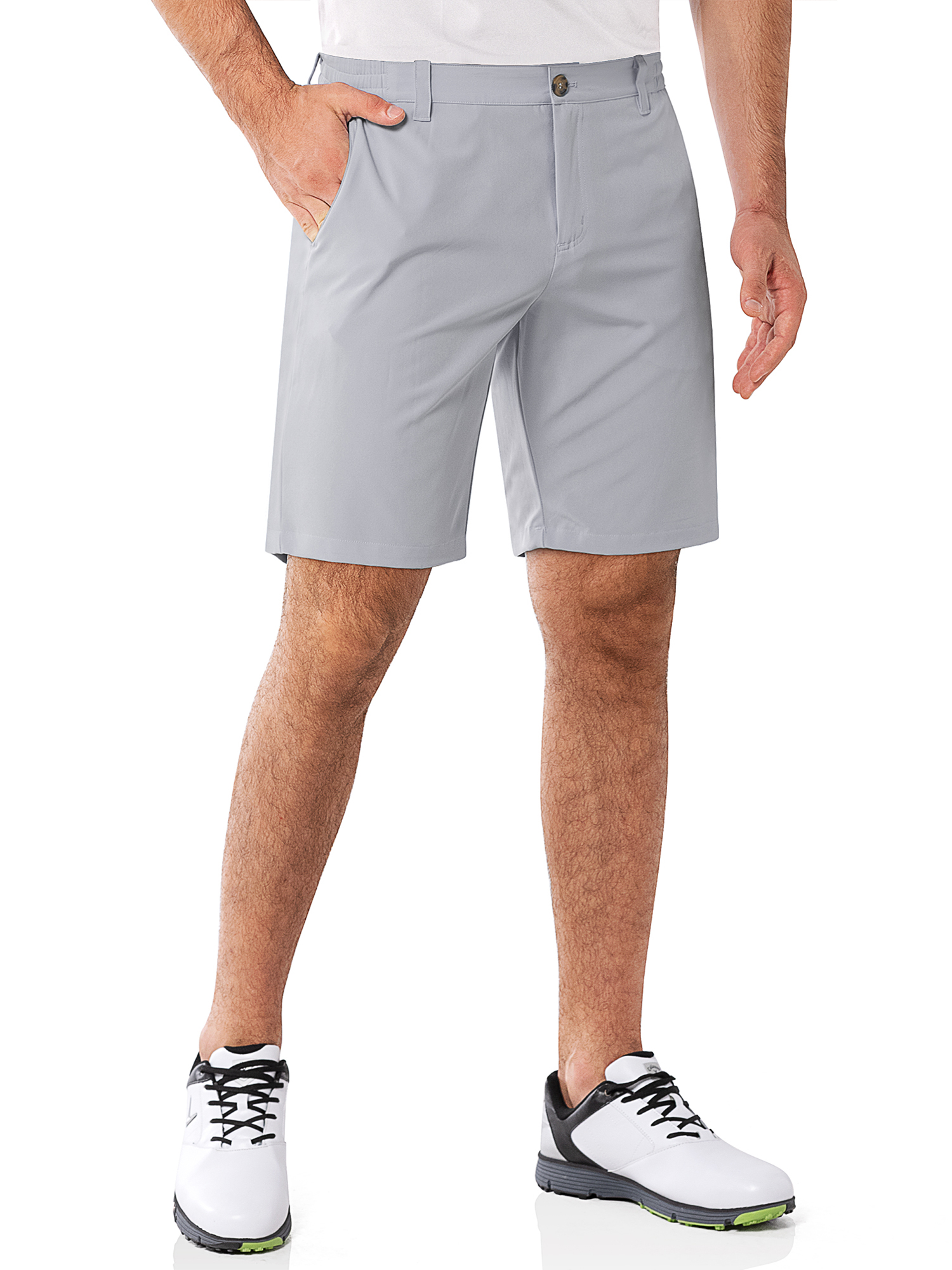 Mens Summer Golf Shorts Slim-Fit Flat-Front Shorts Comfort Stretch ...