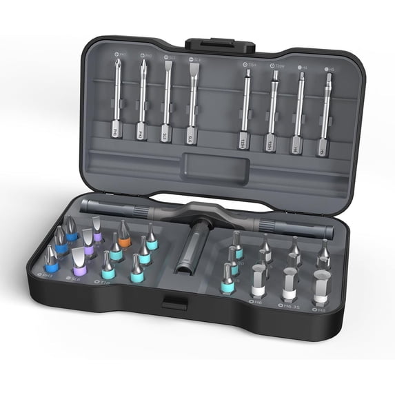 33 in 1 Magnetic Ratchet Screwdriver Set, S2 Steel Bits Ratchet ...