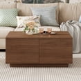 33.25” Walnut Square Coffee Table with 4 Drawers – Generic - Walmart.com