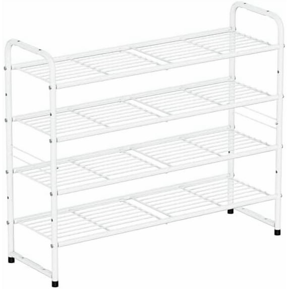 33" Wide Shoe Rack, 4-Tier Shoe Storage Rack for 20-25 Pairs of Shoes ...