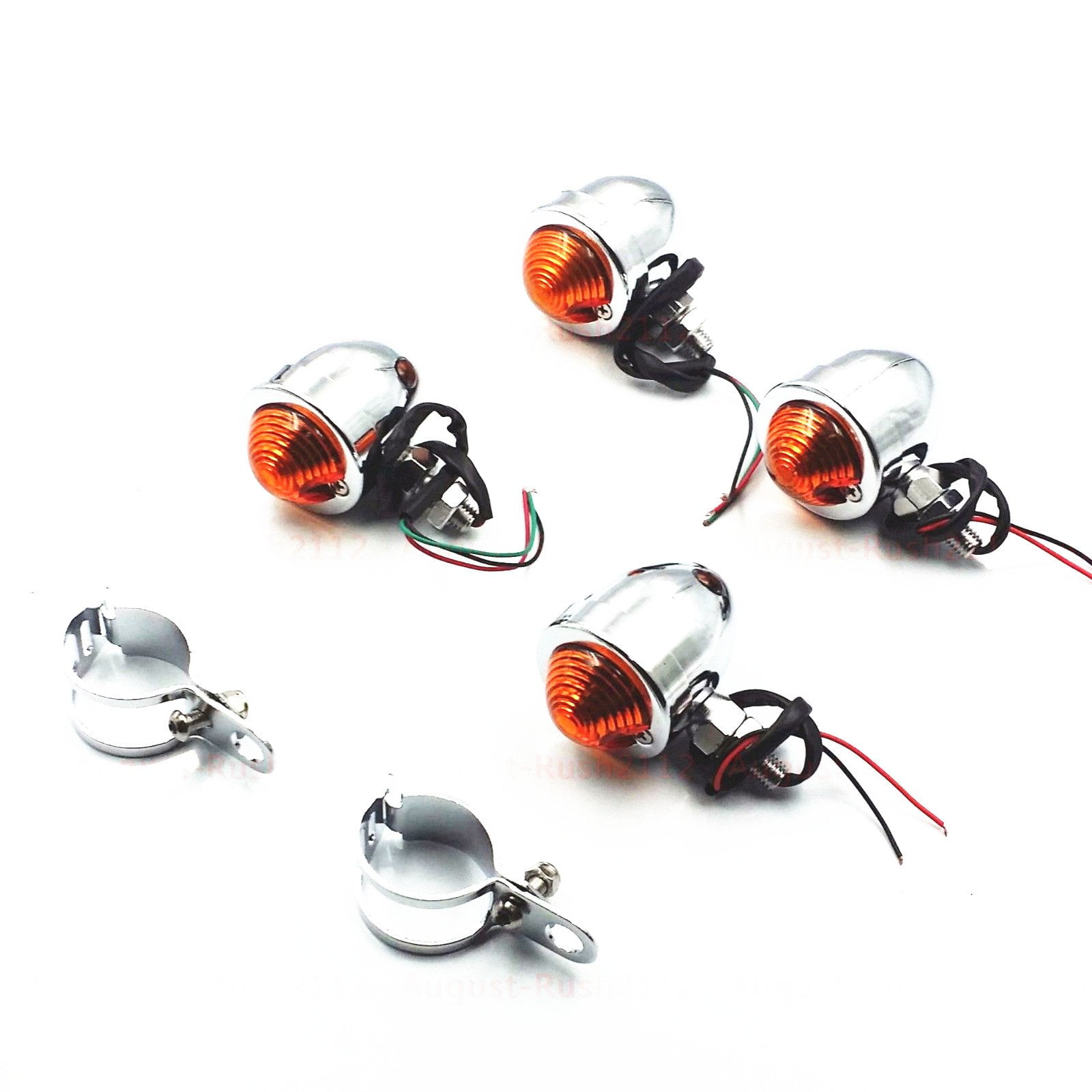 33-41mm 39mm 41mm Motorcycle Turn Signals Running Light Lamp + Fork ...