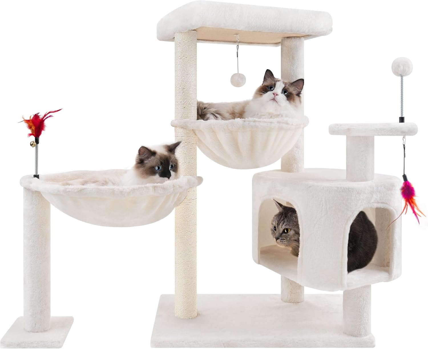 33.46in Cat Tree with Cat Condo and Scratching Post for Indoor Cats,Cat ...