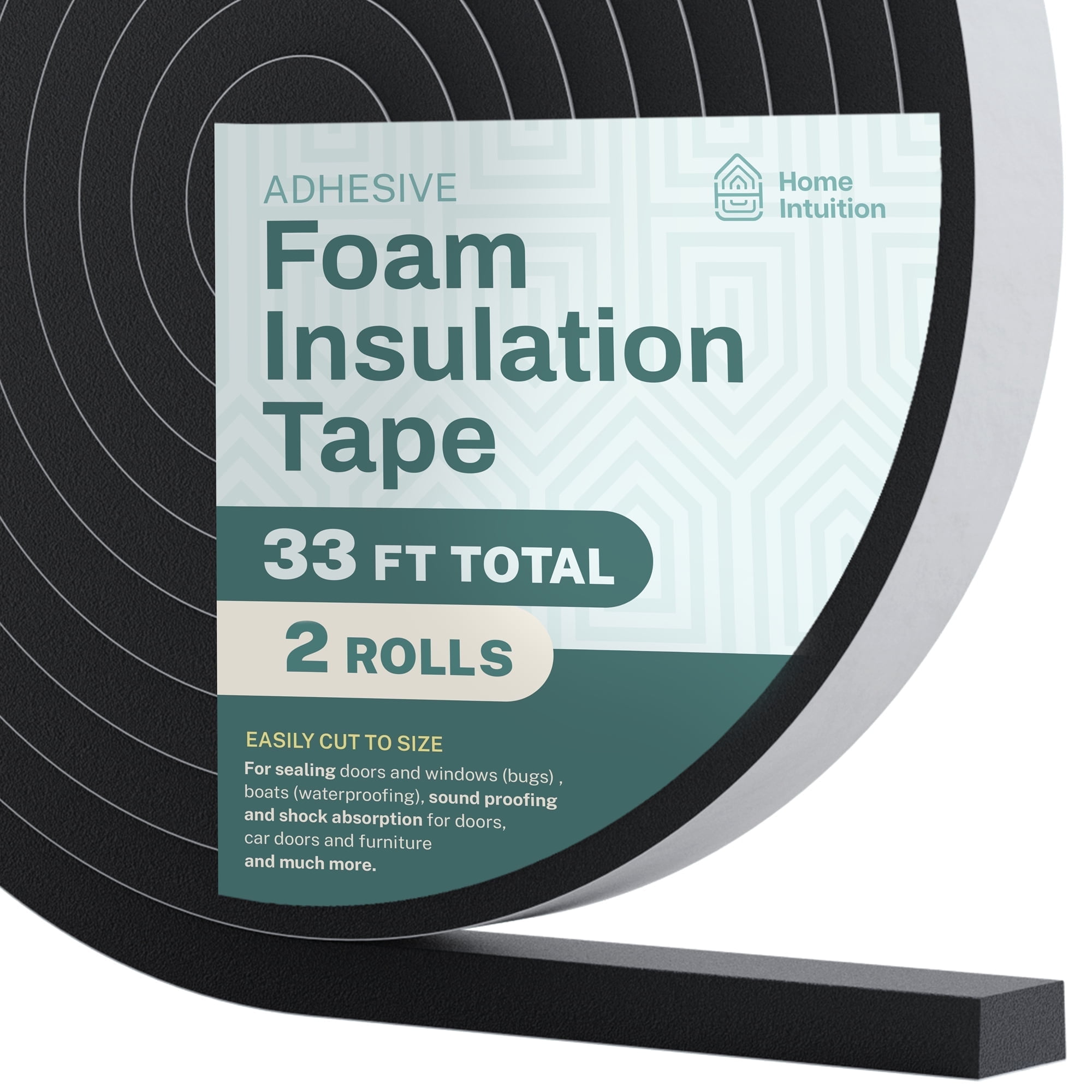 "33' 5/16"" x 1"" Home Intuition Self-Stick Foam Weatherstrip Tape ...