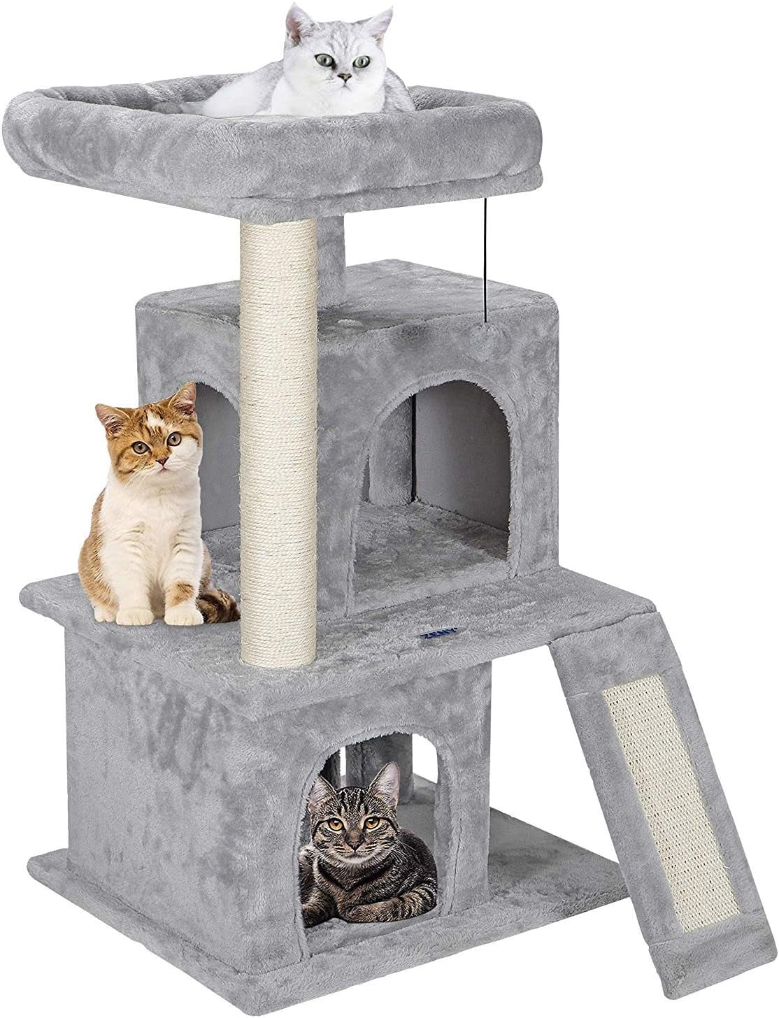 33.5'' Cat Tree for Indoor Cats Luxury Cat Tower with Double Condos ...