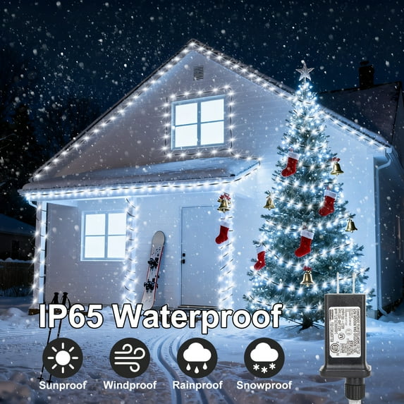 33.5-Foot 300LED F5 Ice Bar Lights | Christmas Decorations with 8 Selectable Modes and Timer ...