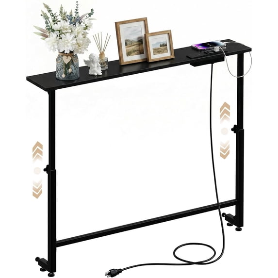 33.5 Inch Behind Couch Table, 24"-32" Adjustable Height Range, Behind ...