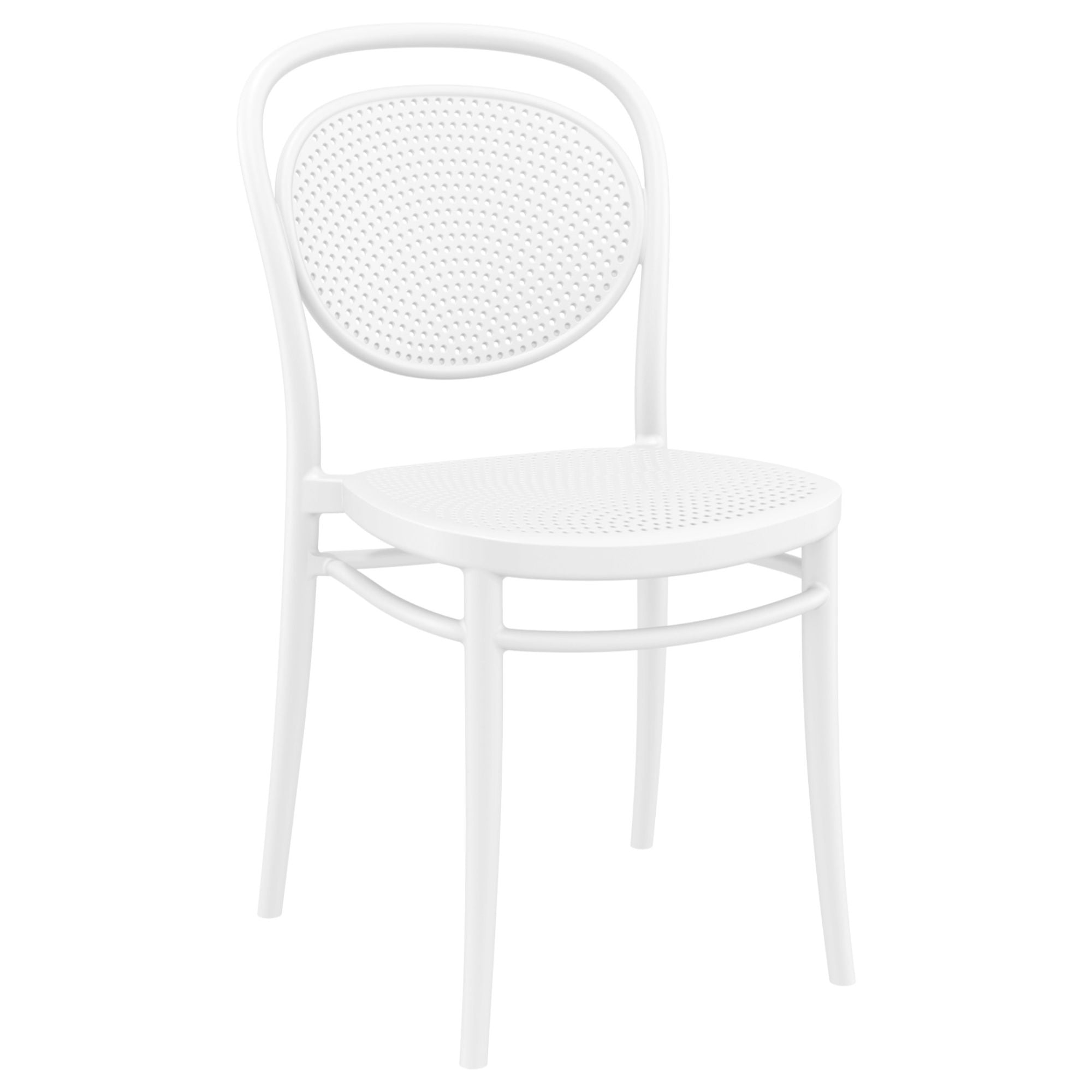 33.5" White Stackable Outdoor Patio Armless Chair - Walmart.com