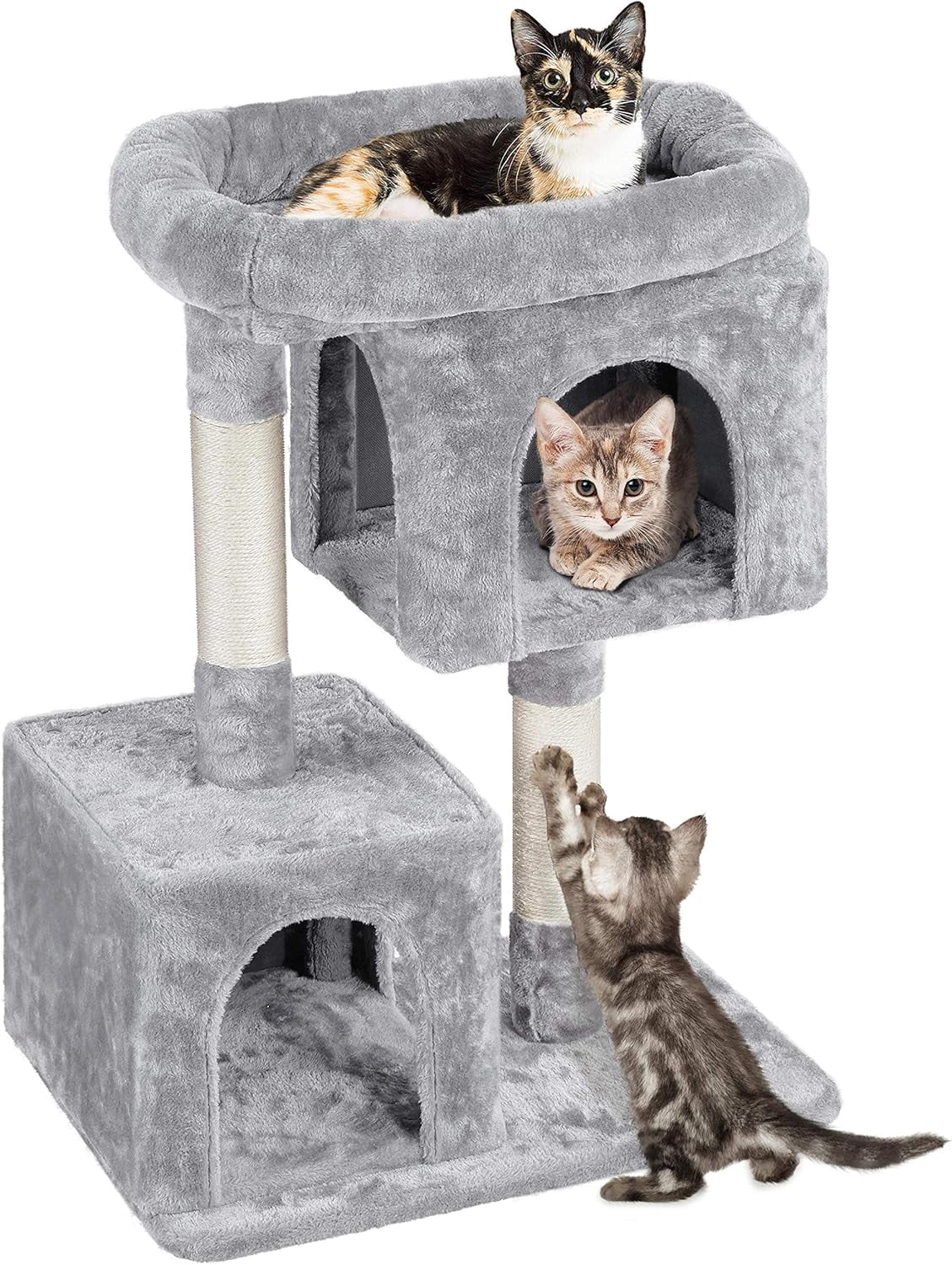 33.5 inch Cat House Cat Condo with Scratching Posts for Small Medium ...