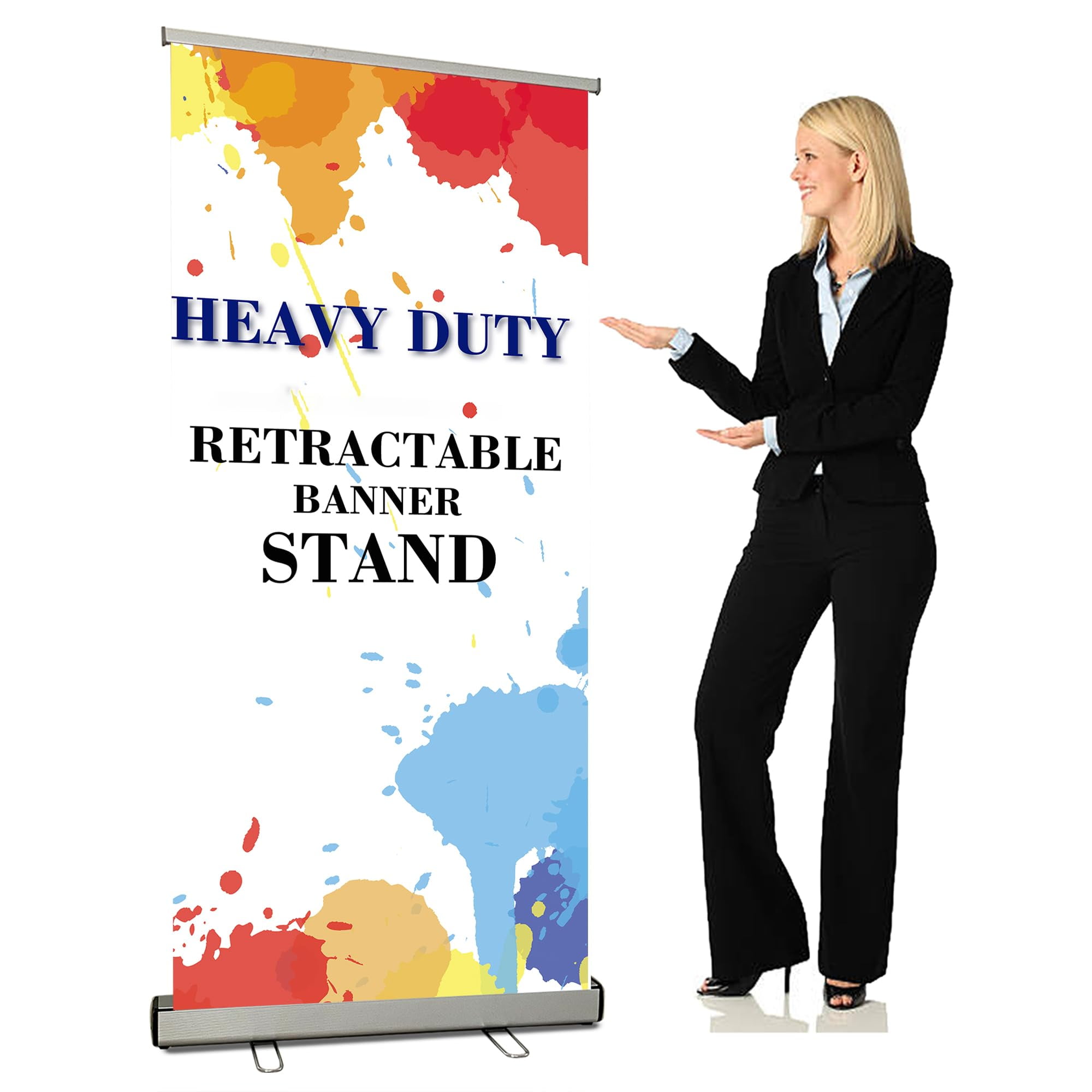 33.5"x80" (2 UNIT) Heavy-Duty Retractable Banner Stand with Padded ...