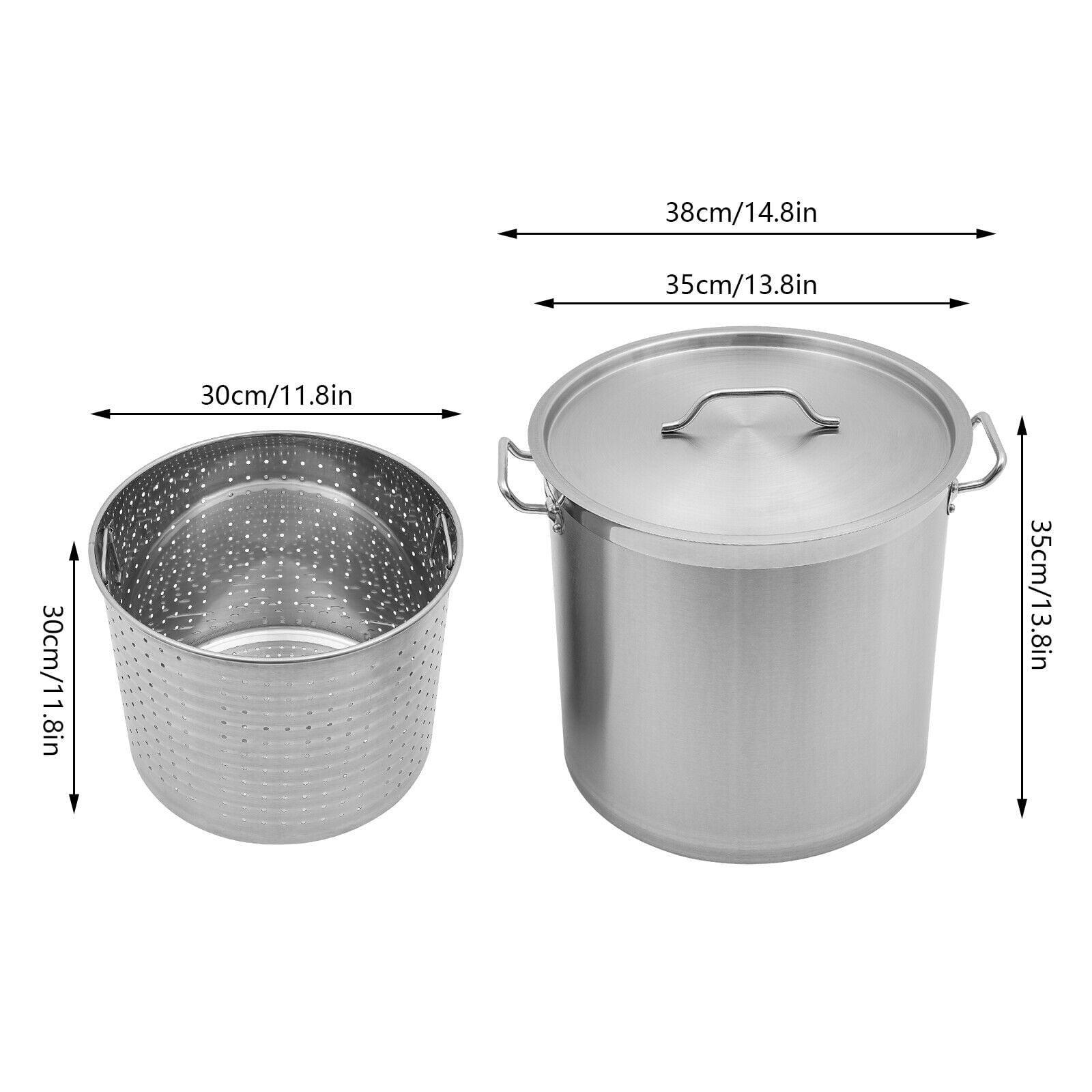 33/52 Quart Stock Pot Stainless Steel Large Kitchen Soup Big Cooking ...