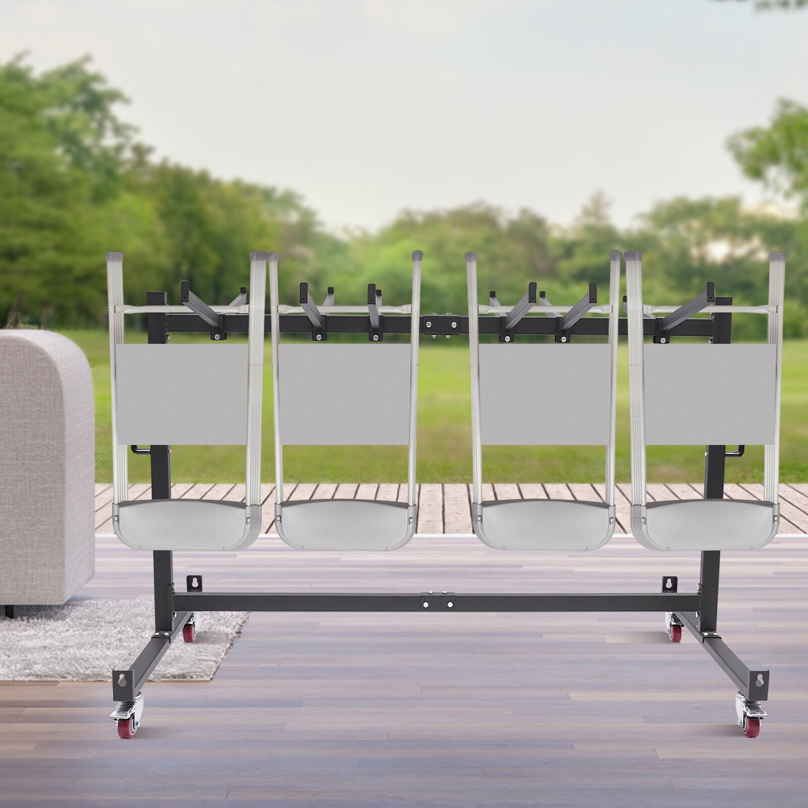 33.6*71.1*44.69in Black Folding Table and Chair Cart, Folding Chair ...