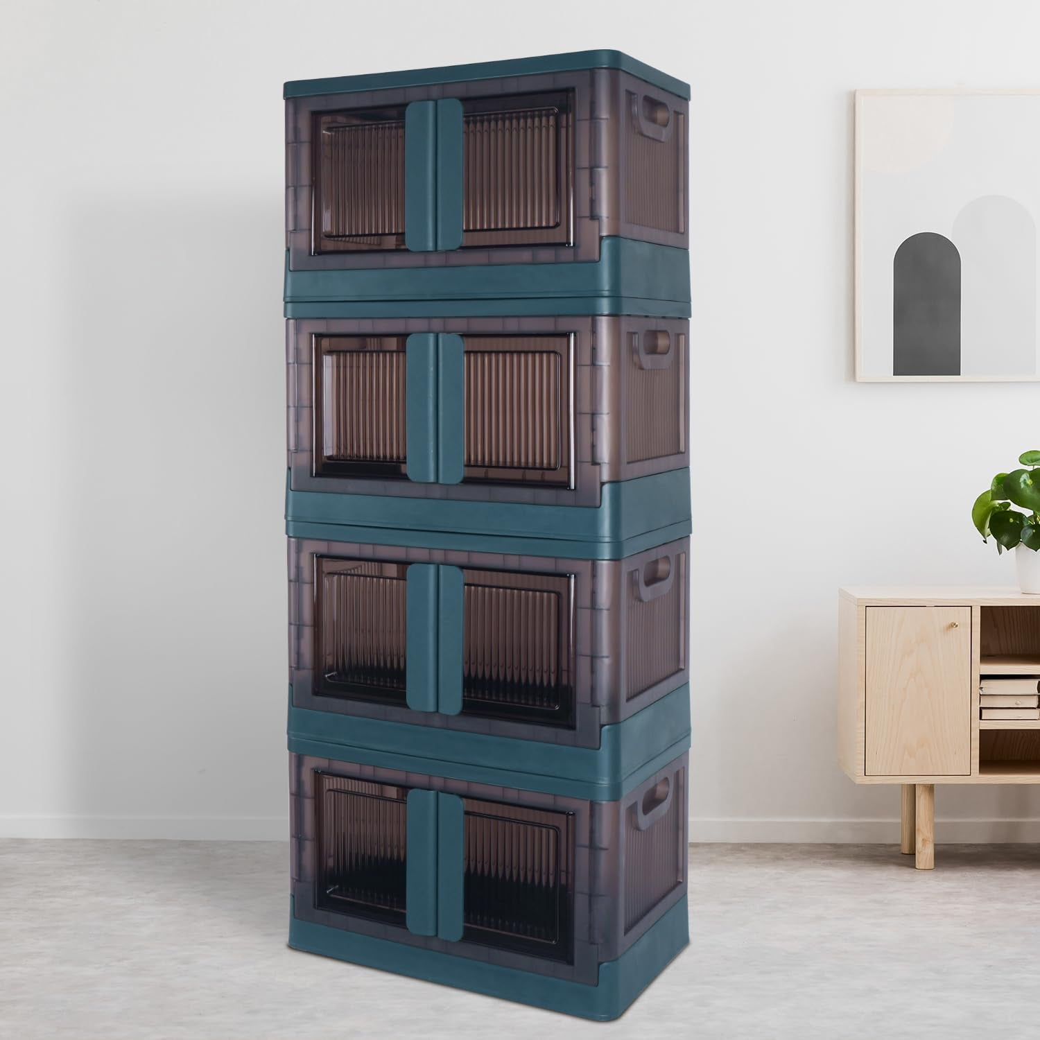 33.6 Quart Closet Organizers and Storage, Plastic Collapsible Stackable ...