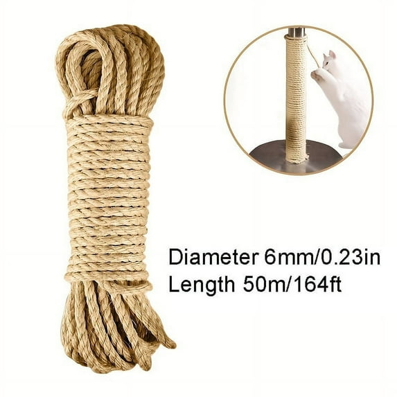33/66/164ft Natural Sisal Rope Cat Scratcher Rope Tree Scratching DIY ...