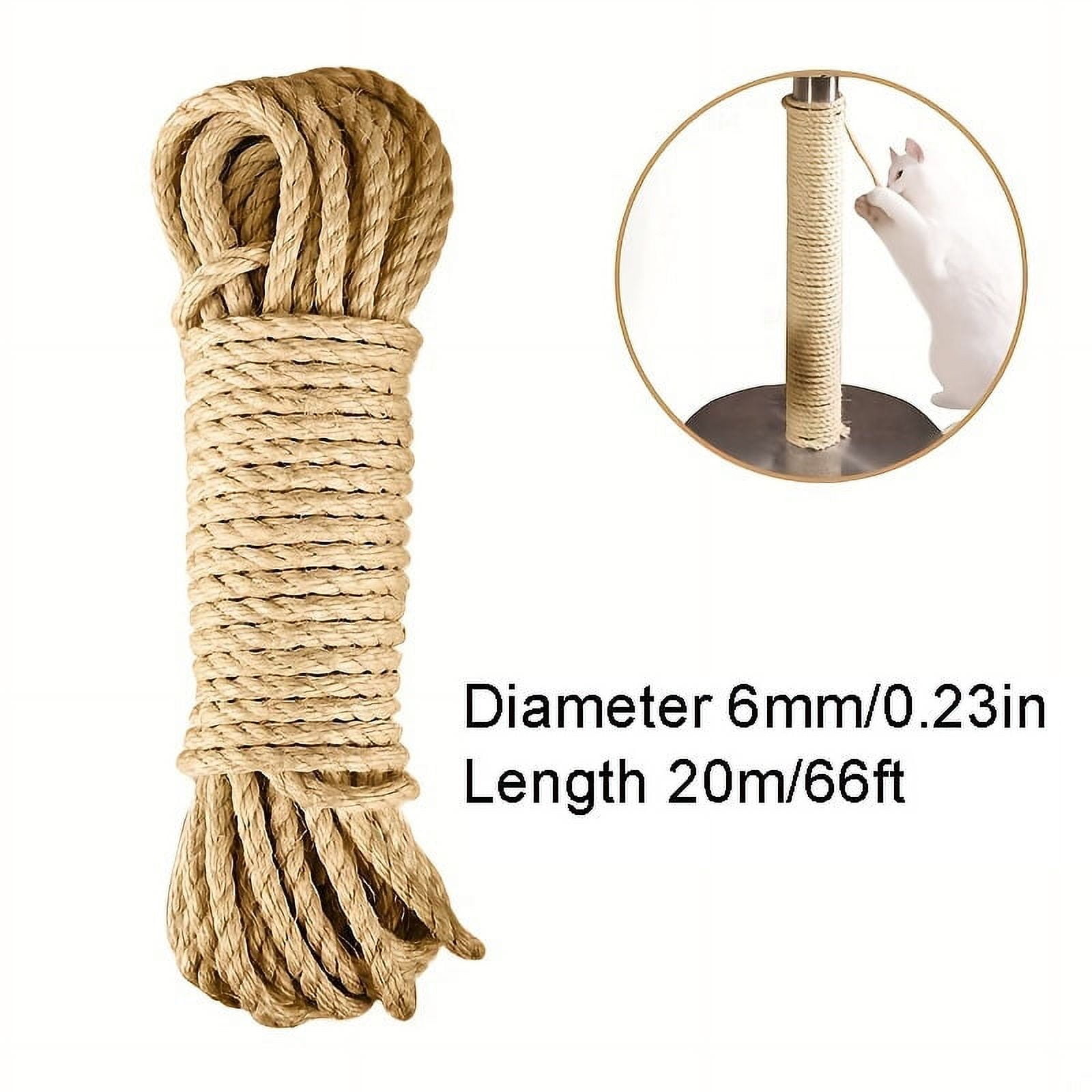 33/66/164ft Natural Sisal Rope Cat Scratcher Rope Tree Scratching DIY ...
