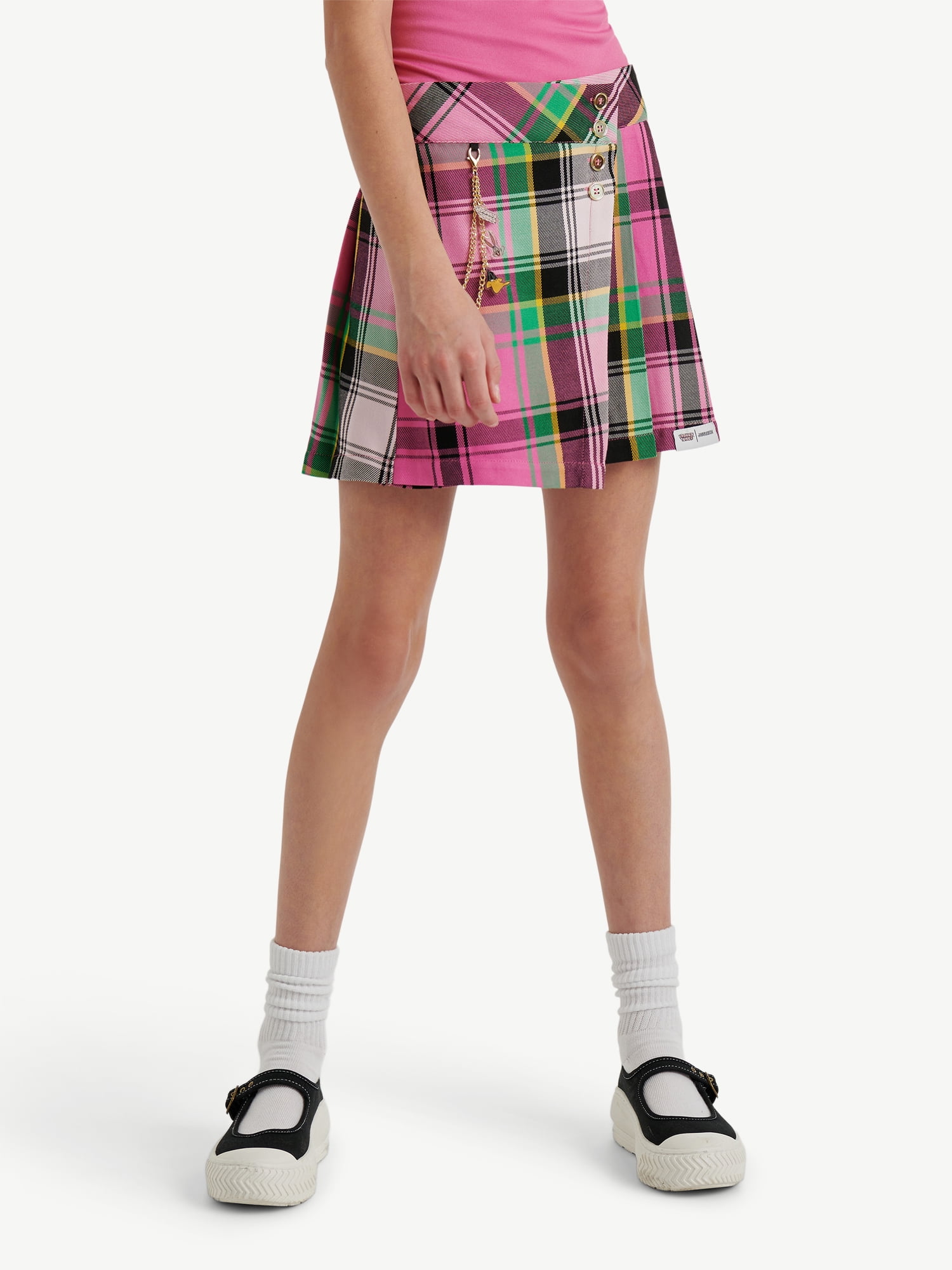 Justice Girls Collab Asymm Pleated Skirt, Sizes XS - XLP - Walmart.com