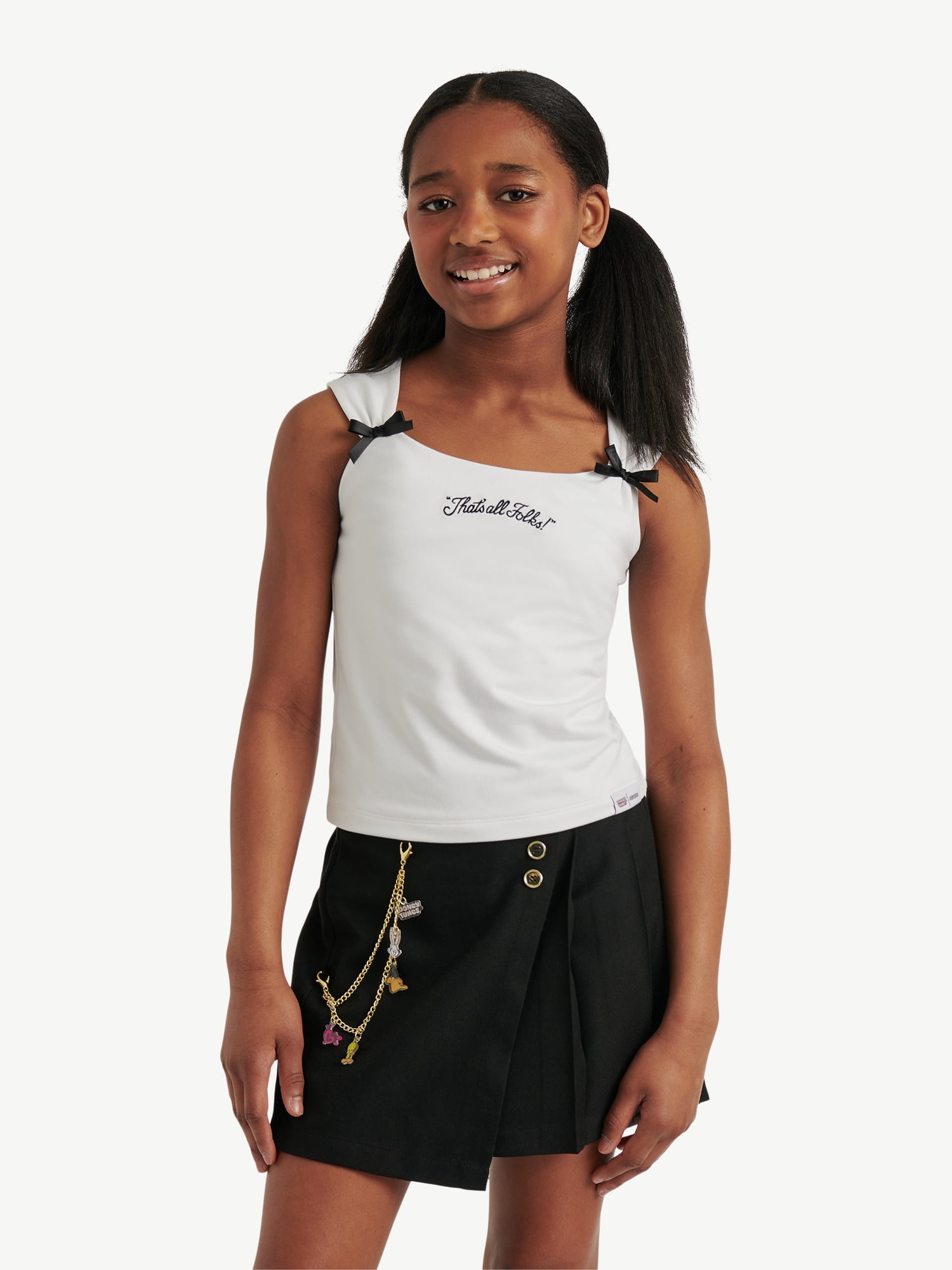 Justice x Looney Tunes Bow Detail Top, Sizes XS - XLP - Walmart.com