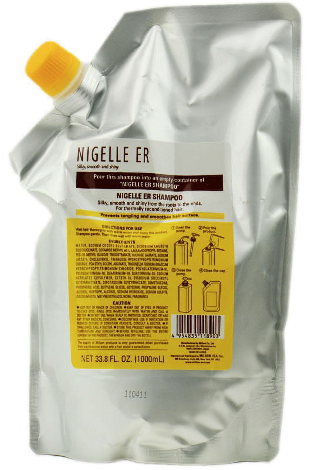33.8 oz - refill bag , Nigelle ER Shampoo , Hair Scalp Head - Pack of 3 ...