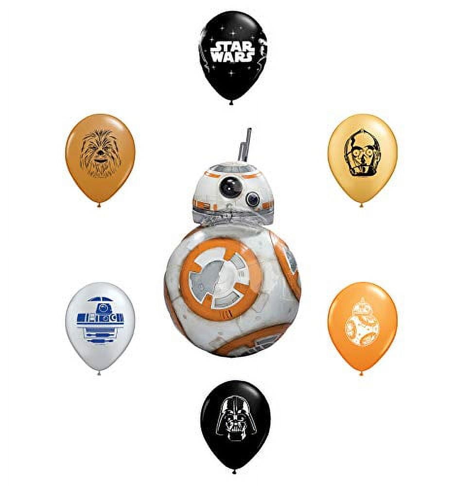 33" BB8 Foil Balloon and 6pc Star Wars 11" Character Print Latex ...