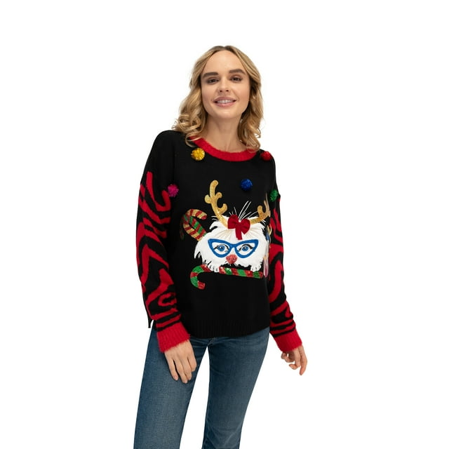 33 Degrees Women's Ugly Christmas Sweater, Sizes XS-XXL - Walmart.com