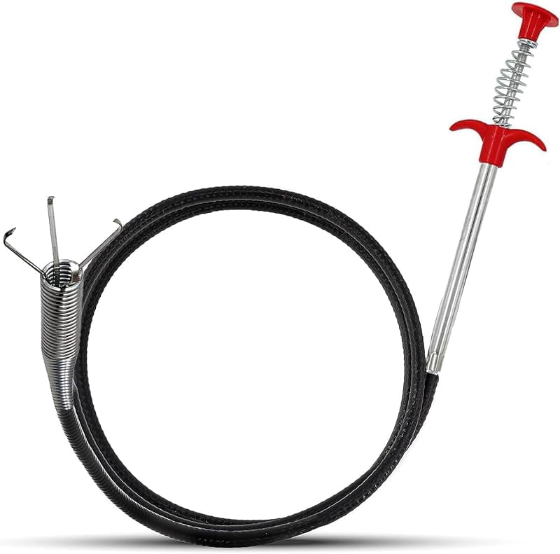33" Drain Snake Hair Drain Clog Remover Tool with 4 Claws Bendable Hose ...