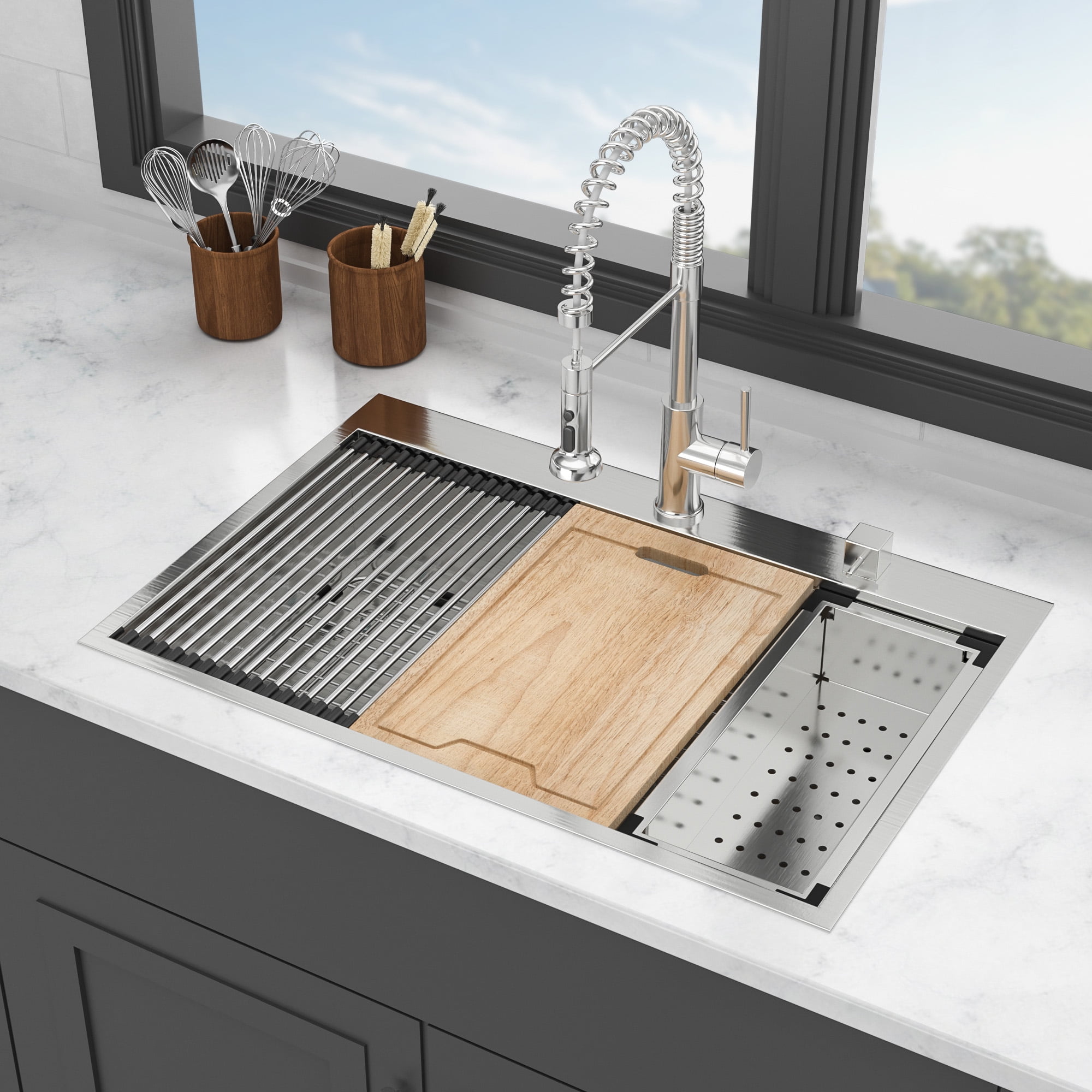 33 Drop In Kitchen Sink - 33 x 22 x 9 Stainless Steel Drop In Sink ...
