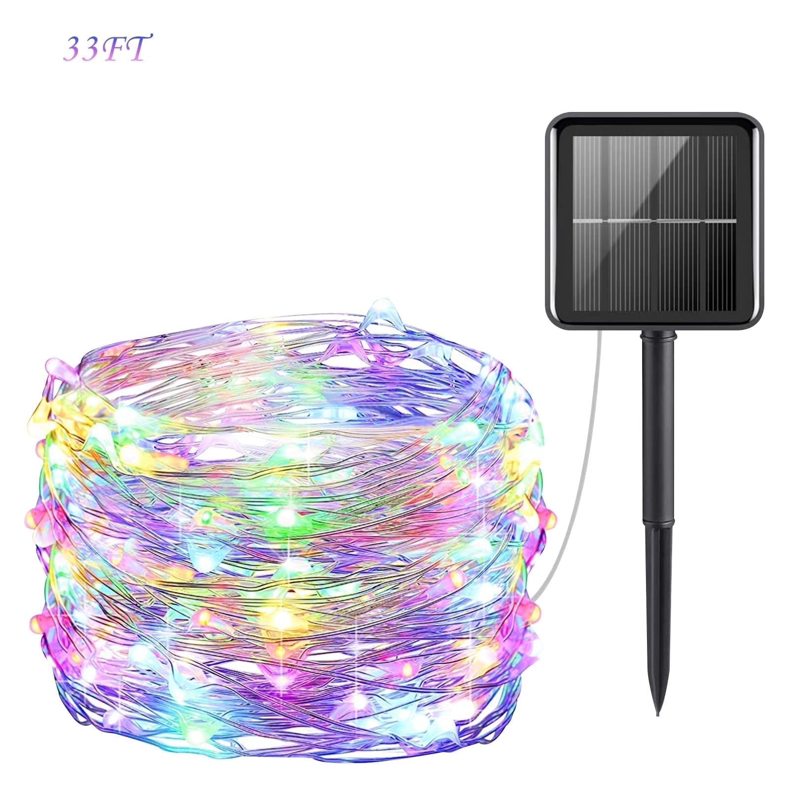 Syenll 33 ft 100 LED Outdoor Solar String Lights, Waterproof Solar ...