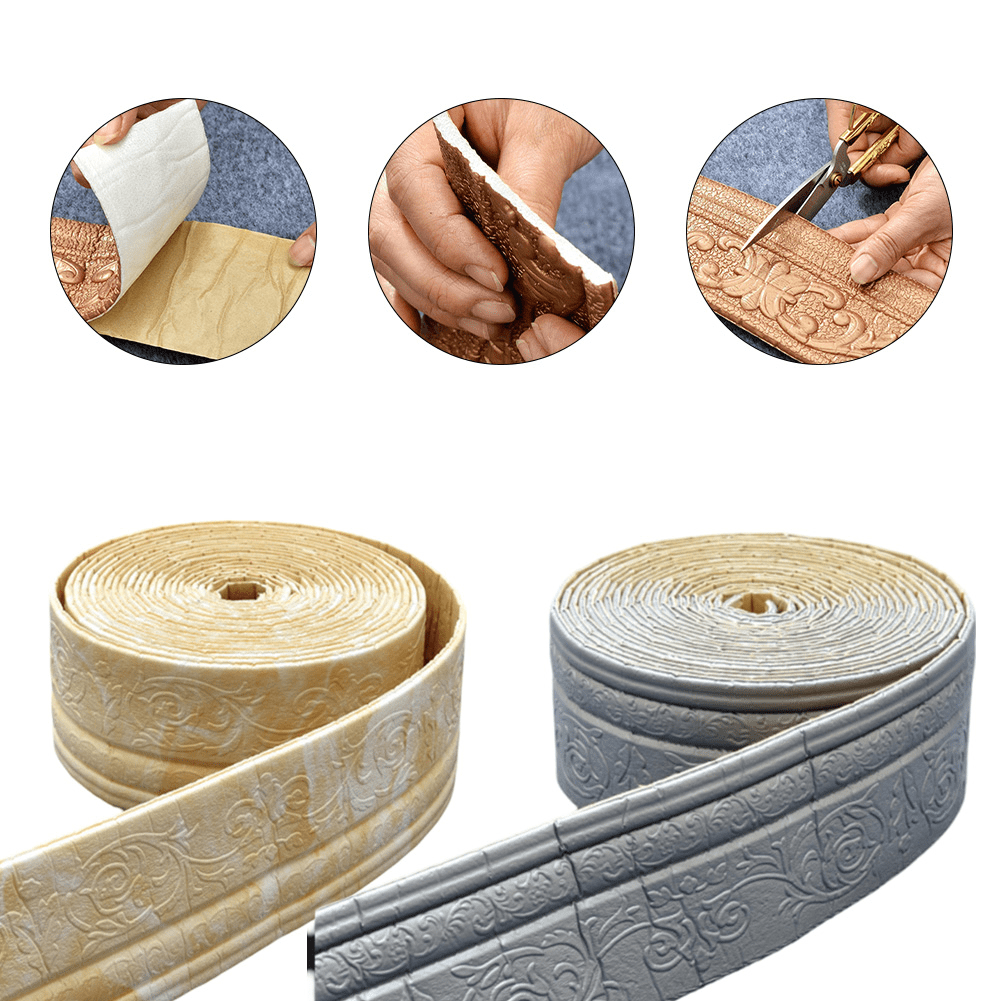 33 FT 3D Wall Edging Self Adhesive, Pattern Molding Peel and Stick ...
