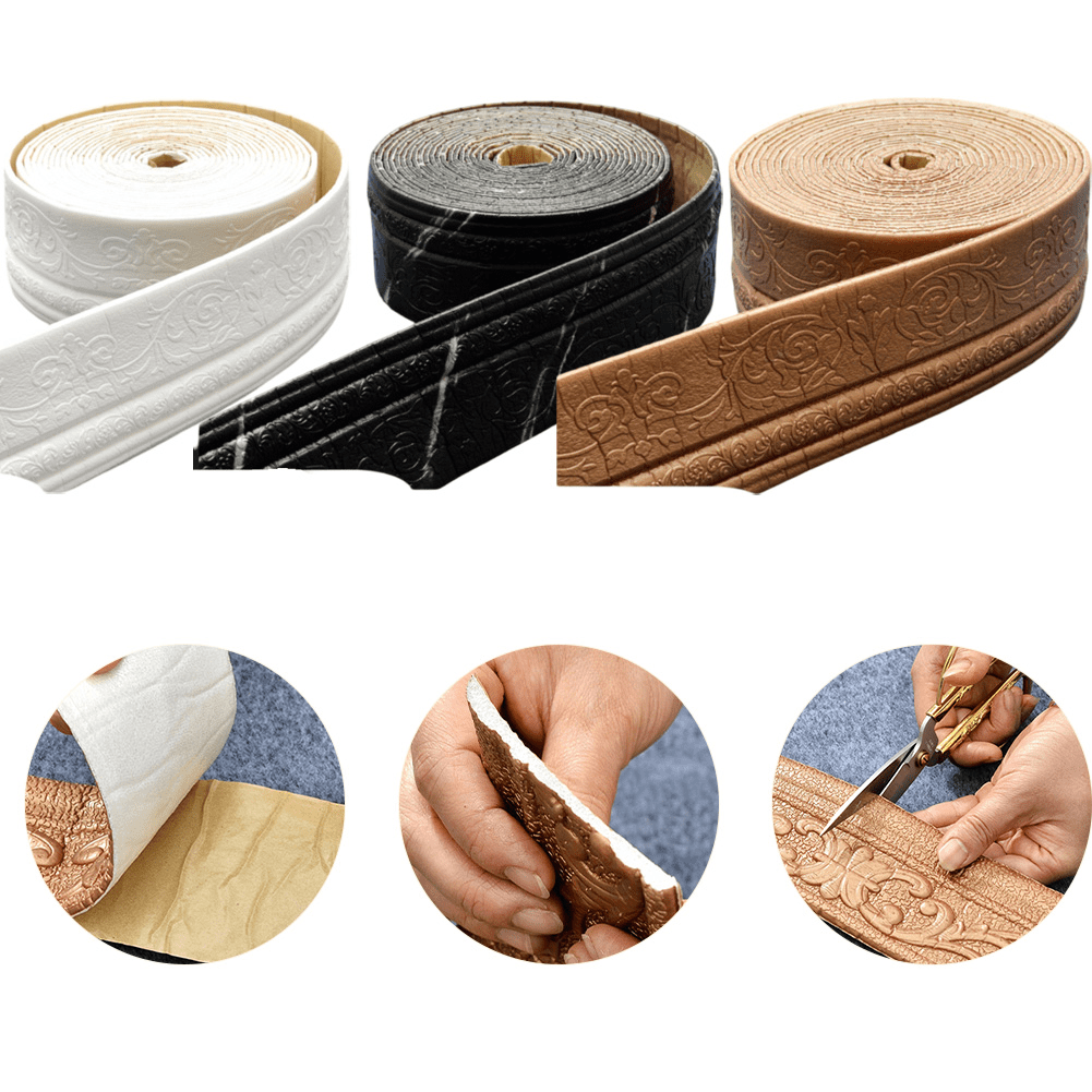 33 FT 3D Wall Edging Self Adhesive, Pattern Molding Peel and Stick ...