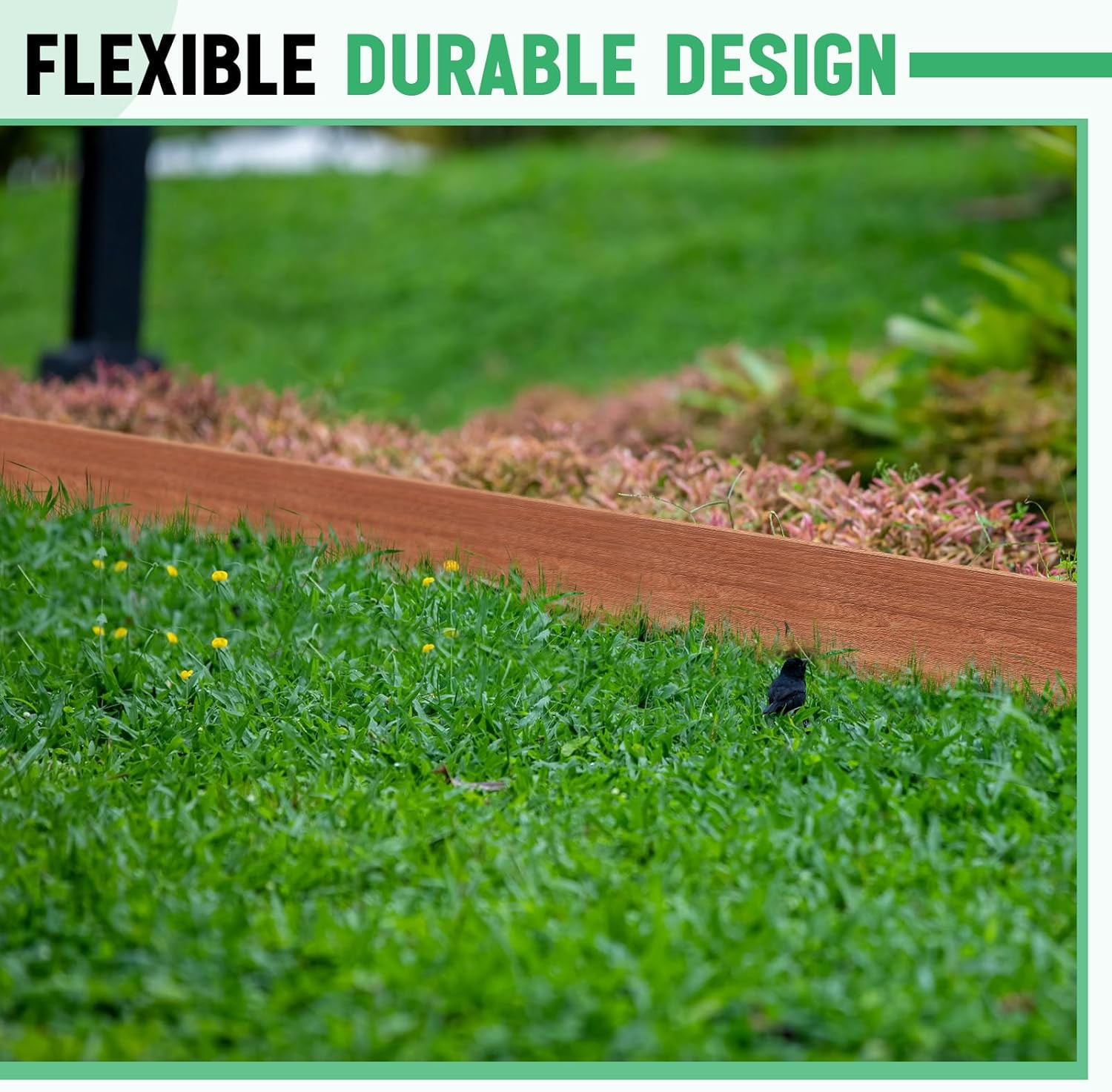 33 FT Landscape Edging 4 Inch Tall Garden Border with 30 Anchoring ...